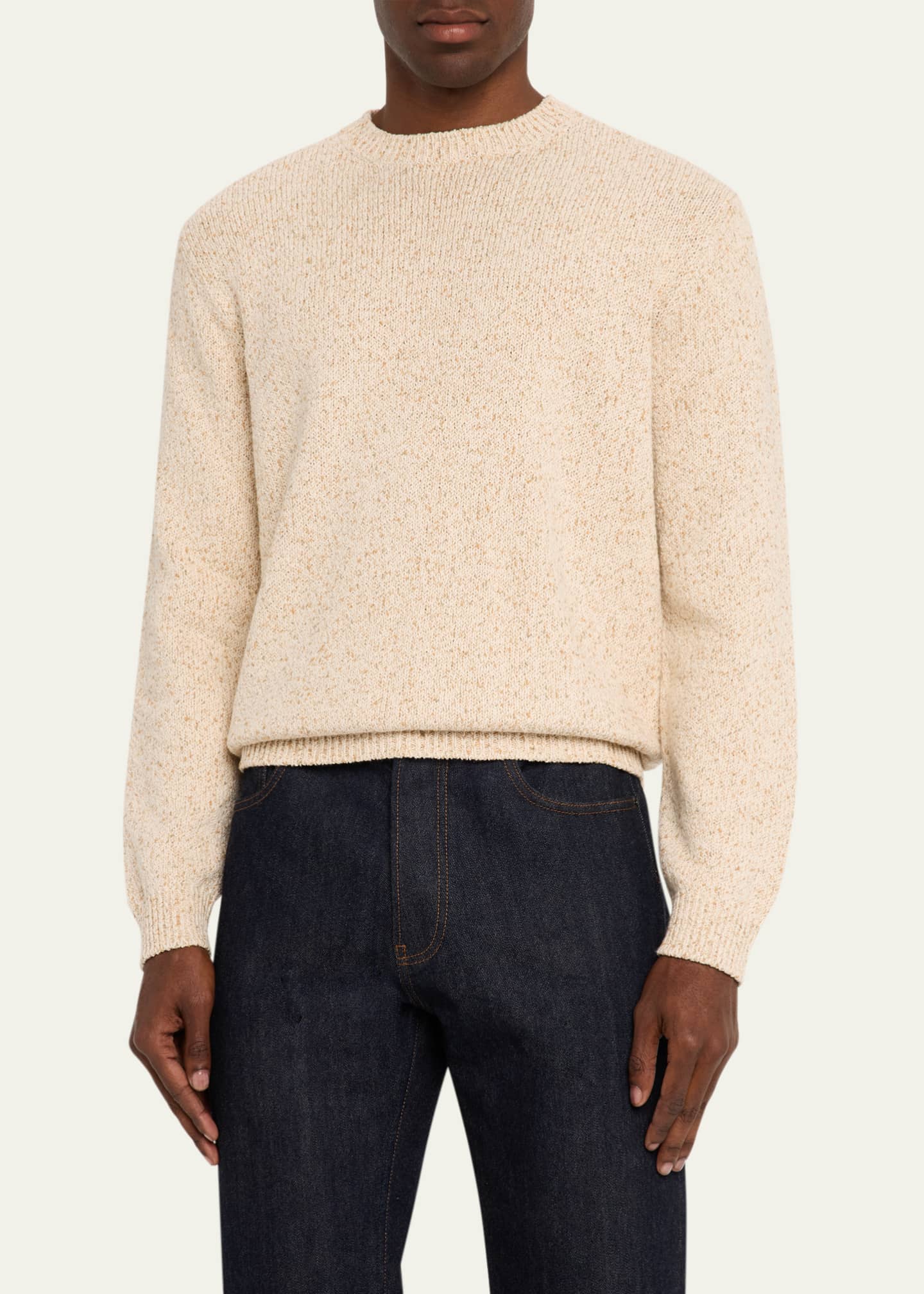 Loro Piana Men's Meina Cotton Crewneck Sweater - Bergdorf Goodman