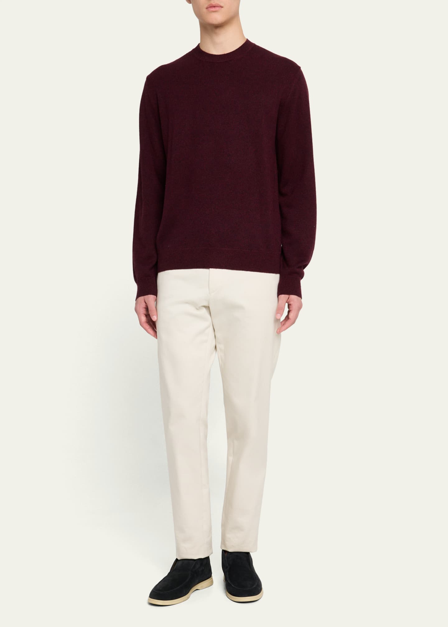 Loro Piana Men's Colonno Cashmere and Silk Crewneck Sweater - Bergdorf ...