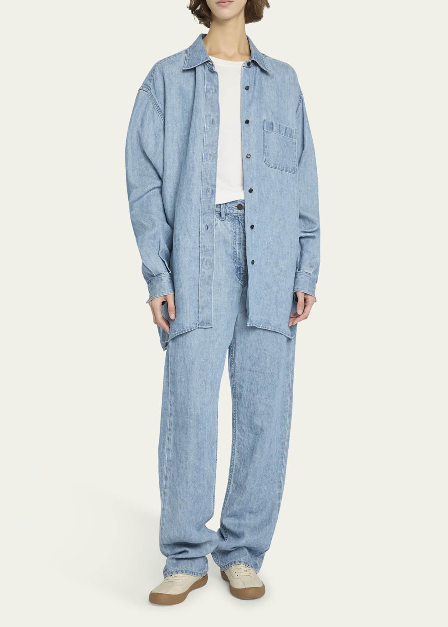 THE ROW Nesson Oversized Linen Button-Down Shirt - Bergdorf Goodman