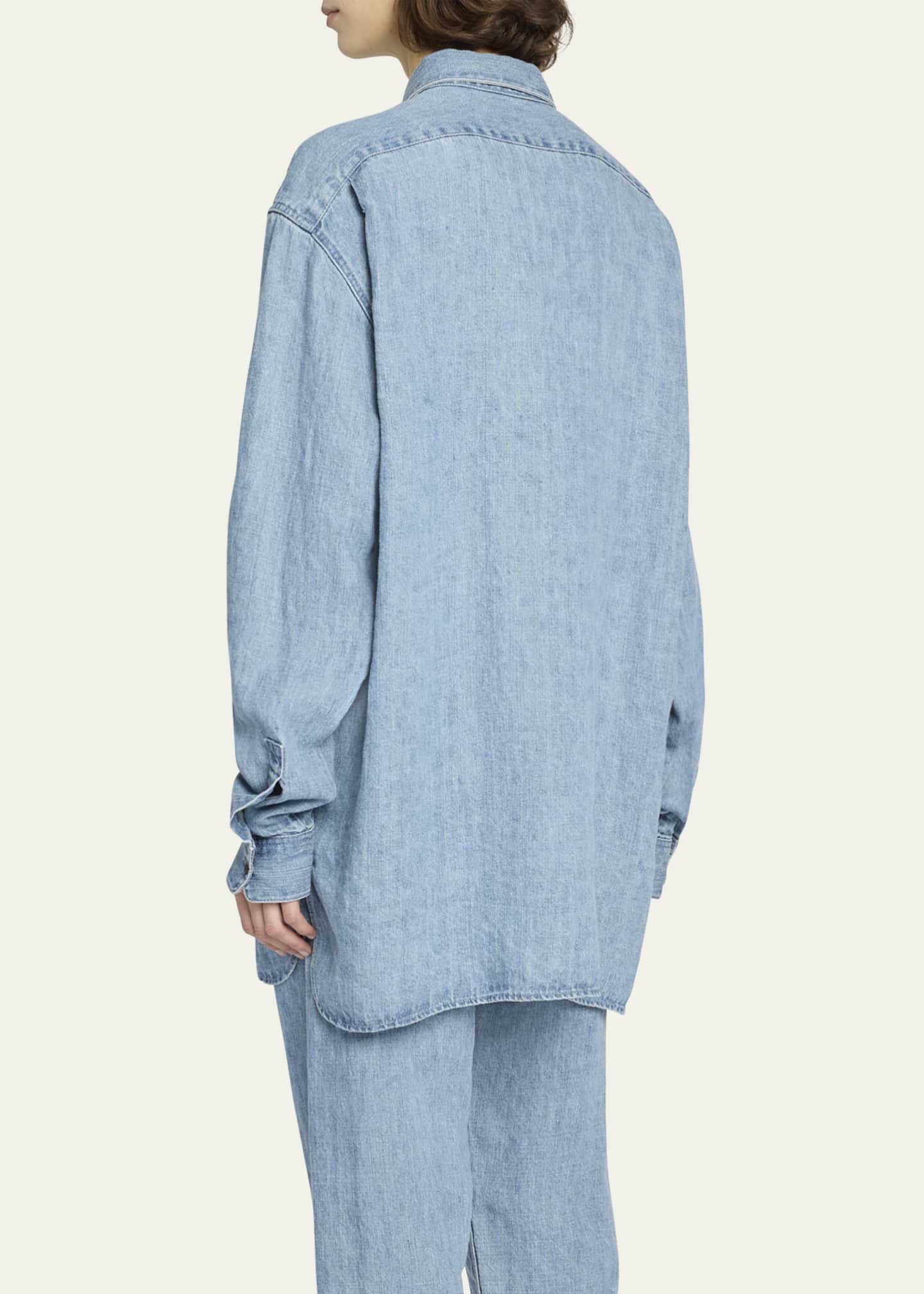 THE ROW Nesson Oversized Linen Button-Down Shirt - Bergdorf Goodman