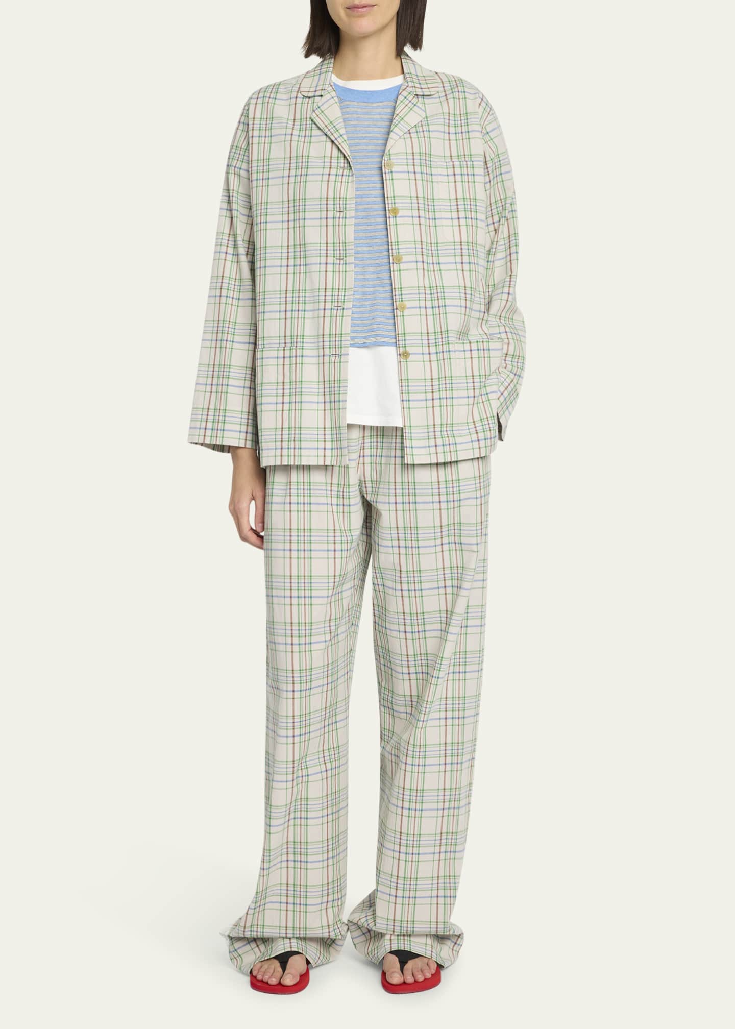 THE ROW Morpheus Plaid Cotton Shirt - Bergdorf Goodman