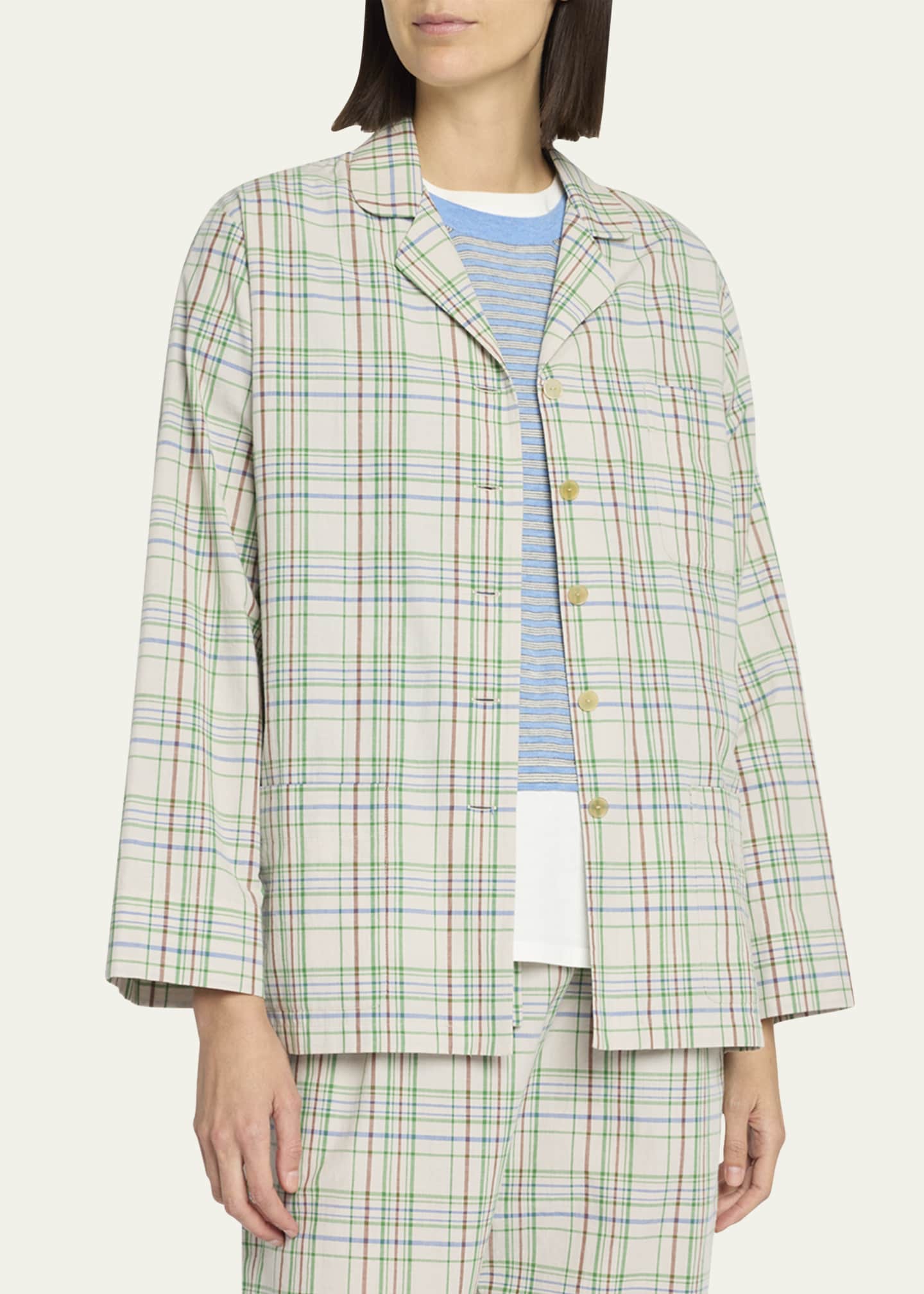 THE ROW Morpheus Plaid Cotton Shirt - Bergdorf Goodman