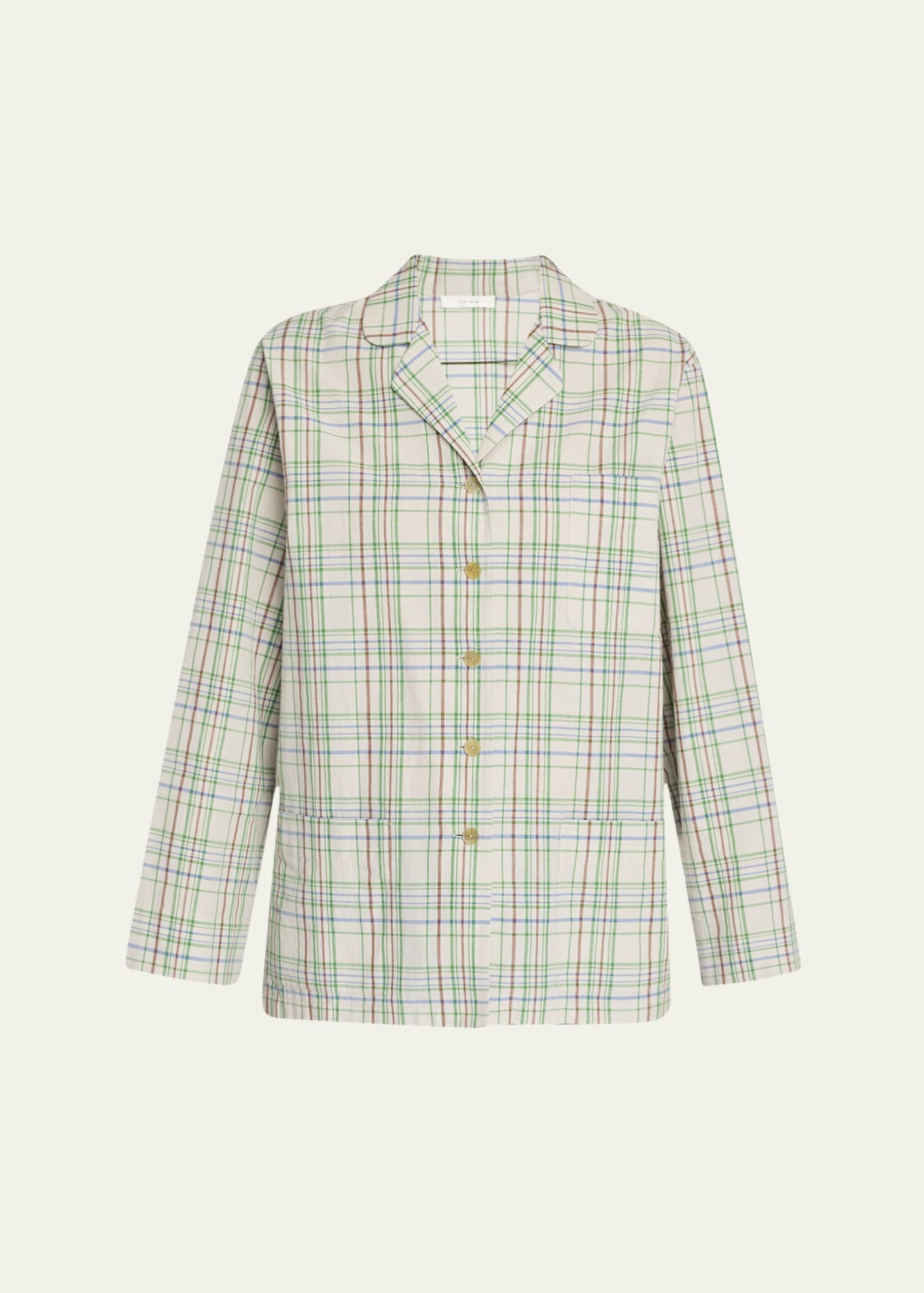 THE ROW Morpheus Plaid Cotton Shirt - Bergdorf Goodman