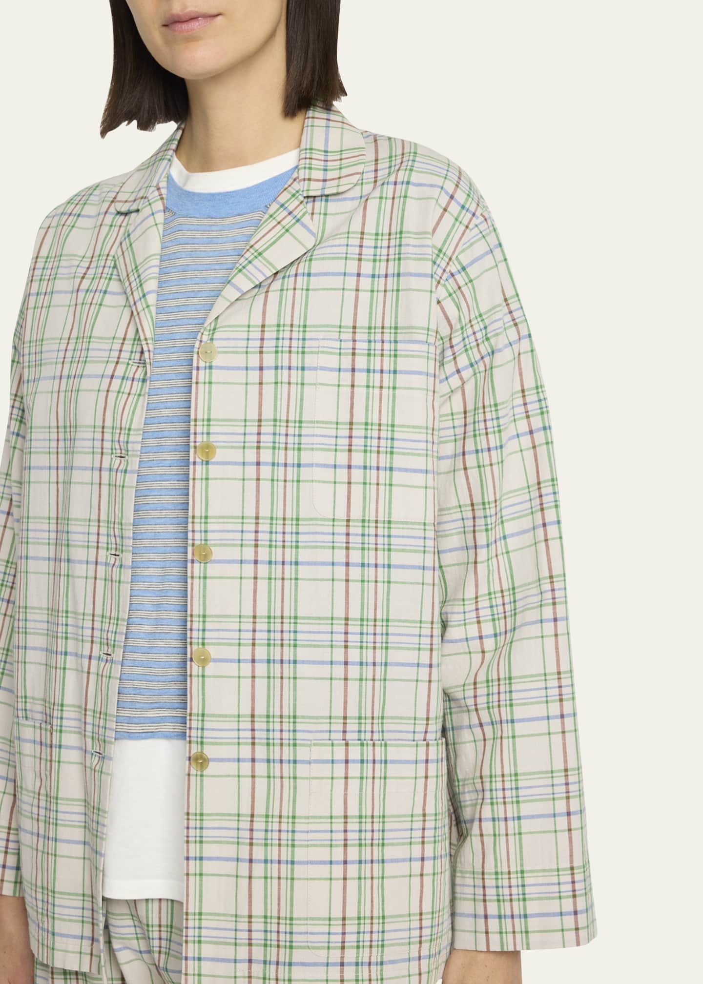 THE ROW Morpheus Plaid Cotton Shirt - Bergdorf Goodman