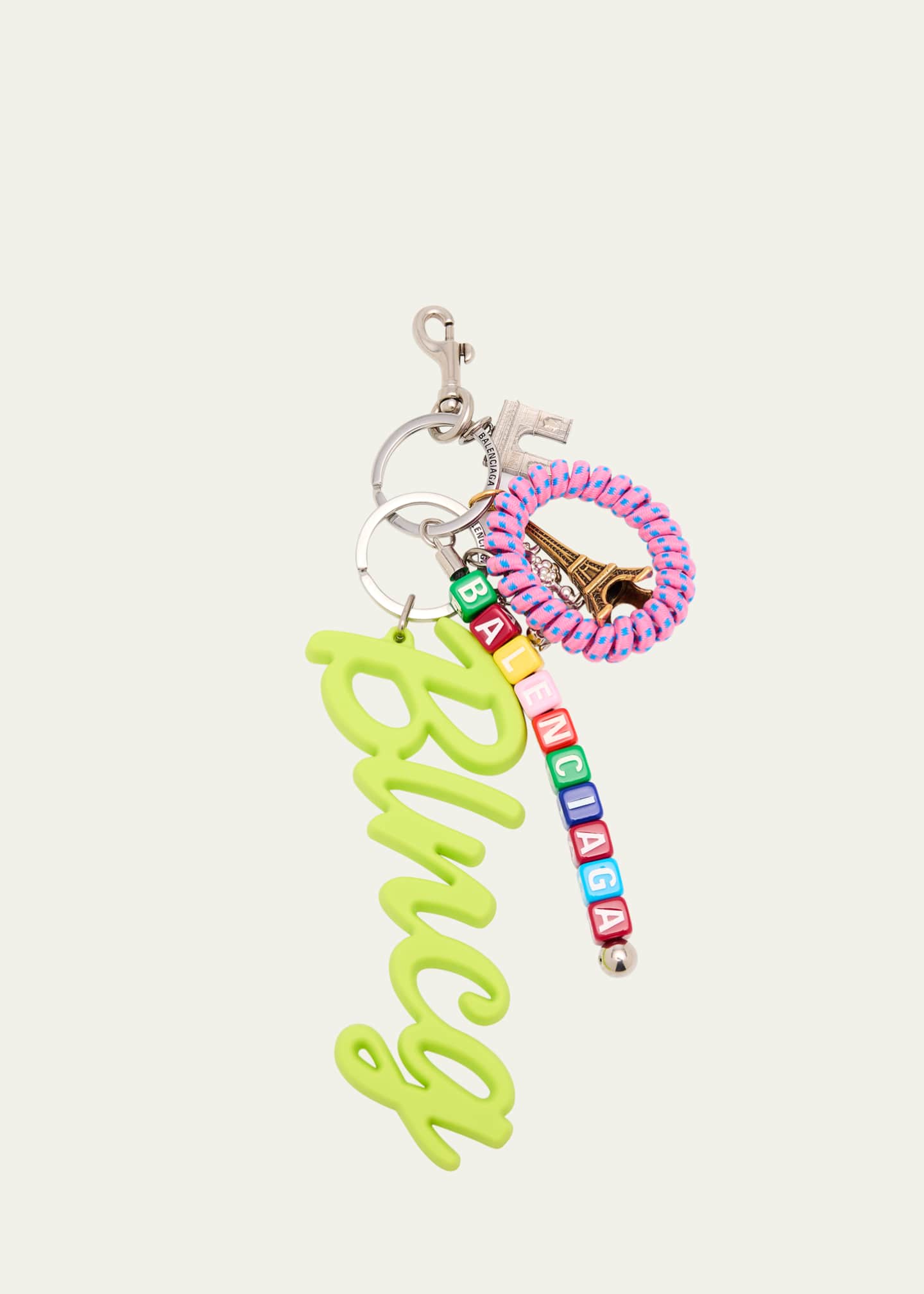 Balenciaga Logo Keychain with Charms - Bergdorf Goodman