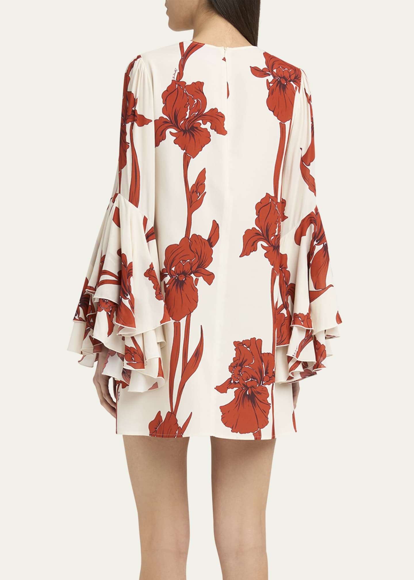 La DoubleJ Iris Friday Floral Flutter-Sleeve Mini Dress - Bergdorf Goodman