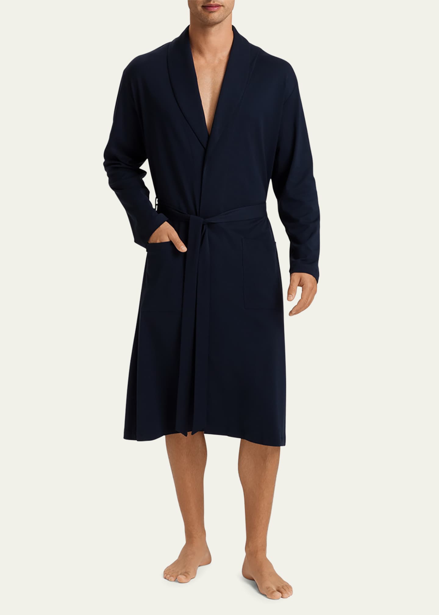Hanro Men's Night Day Interlock Cotton Robe - Bergdorf Goodman