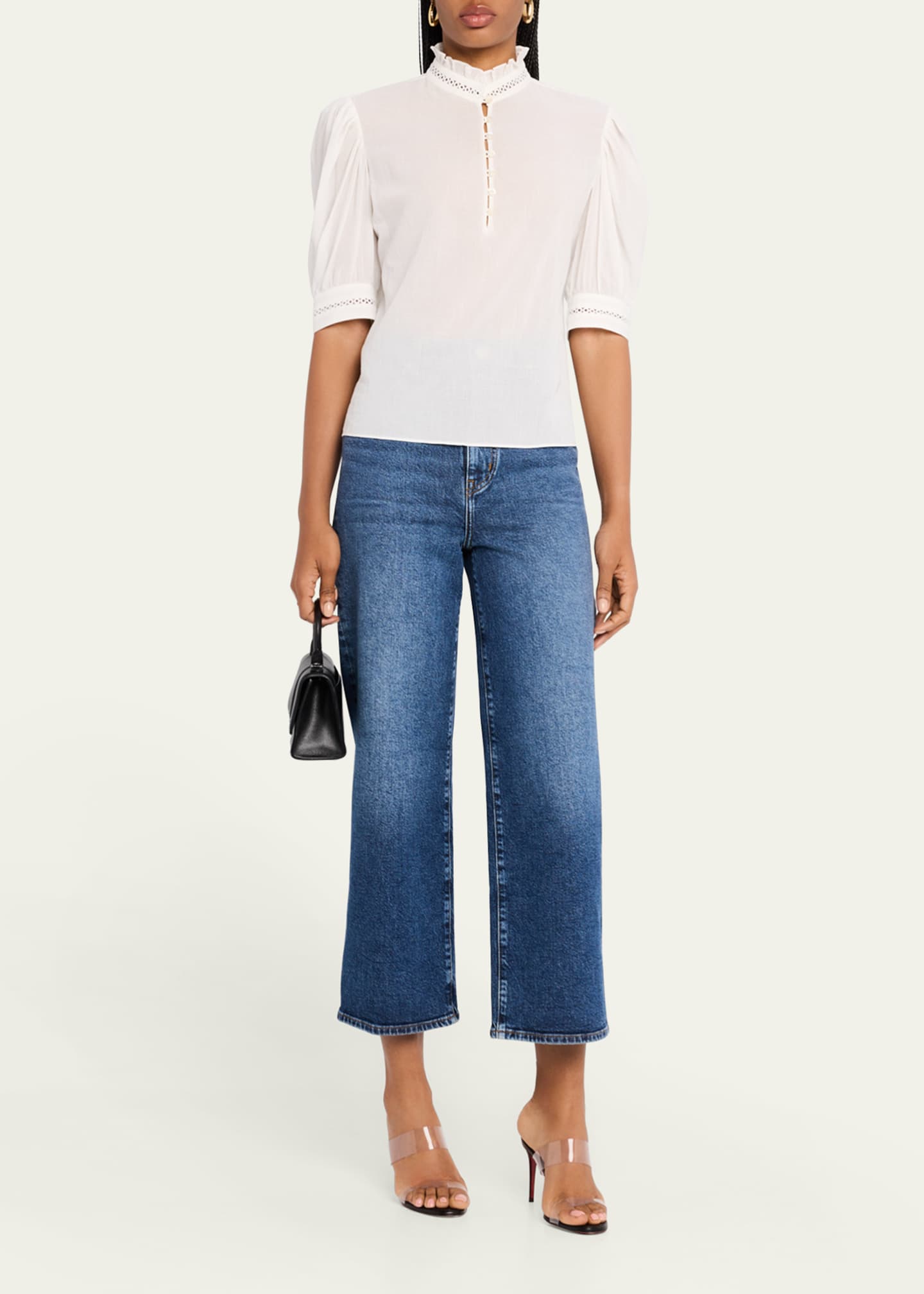 FRAME The Ruffle Collar Top - Bergdorf Goodman