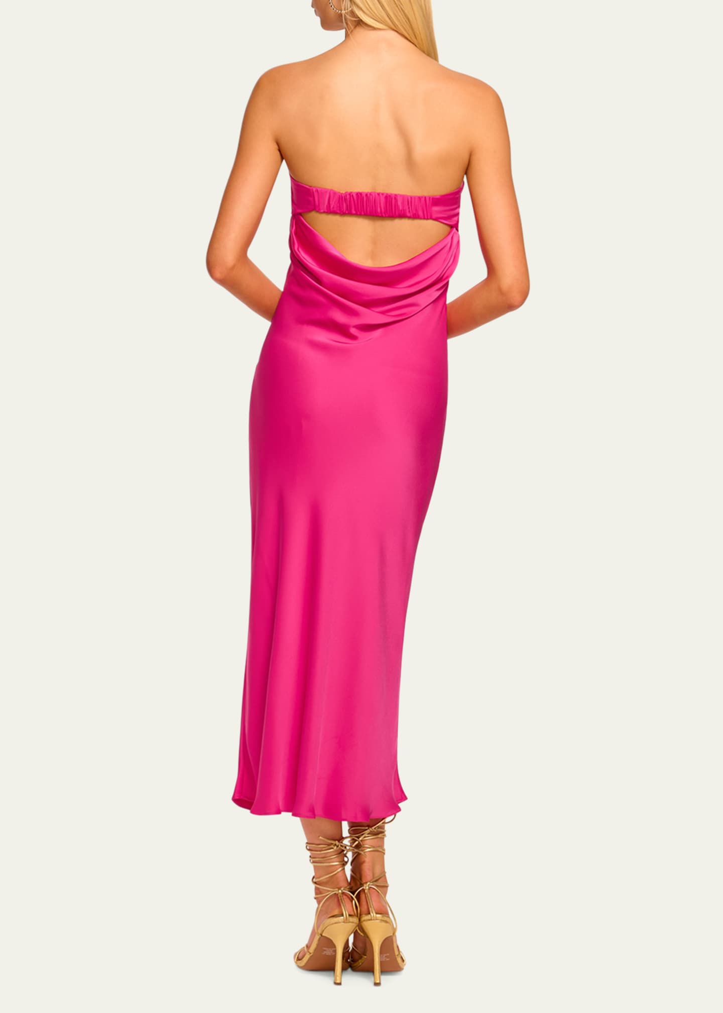 Ramy Brook Shauna Strapless Cowl-Back Midi Dress - Bergdorf Goodman