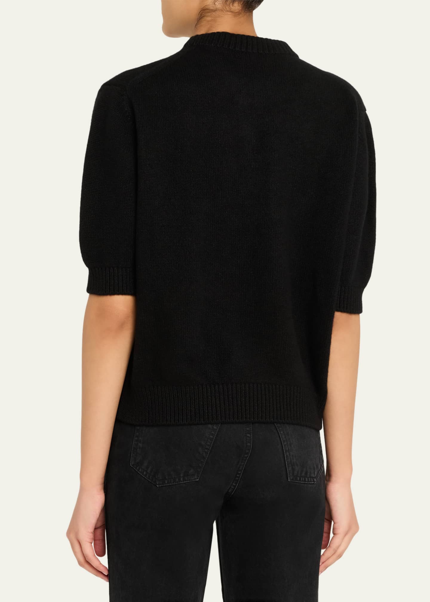 Khaite Davin Short-Sleeve Cashmere Sweater - Bergdorf Goodman