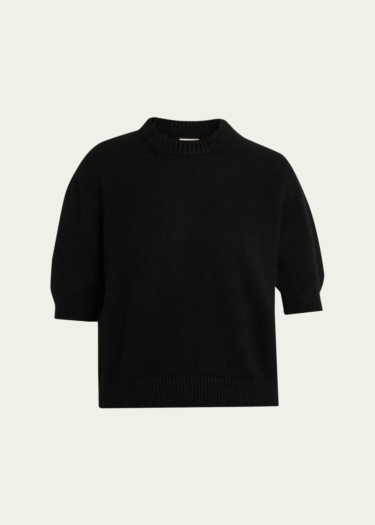 Khaite Davin Short-Sleeve Cashmere Sweater - Bergdorf Goodman