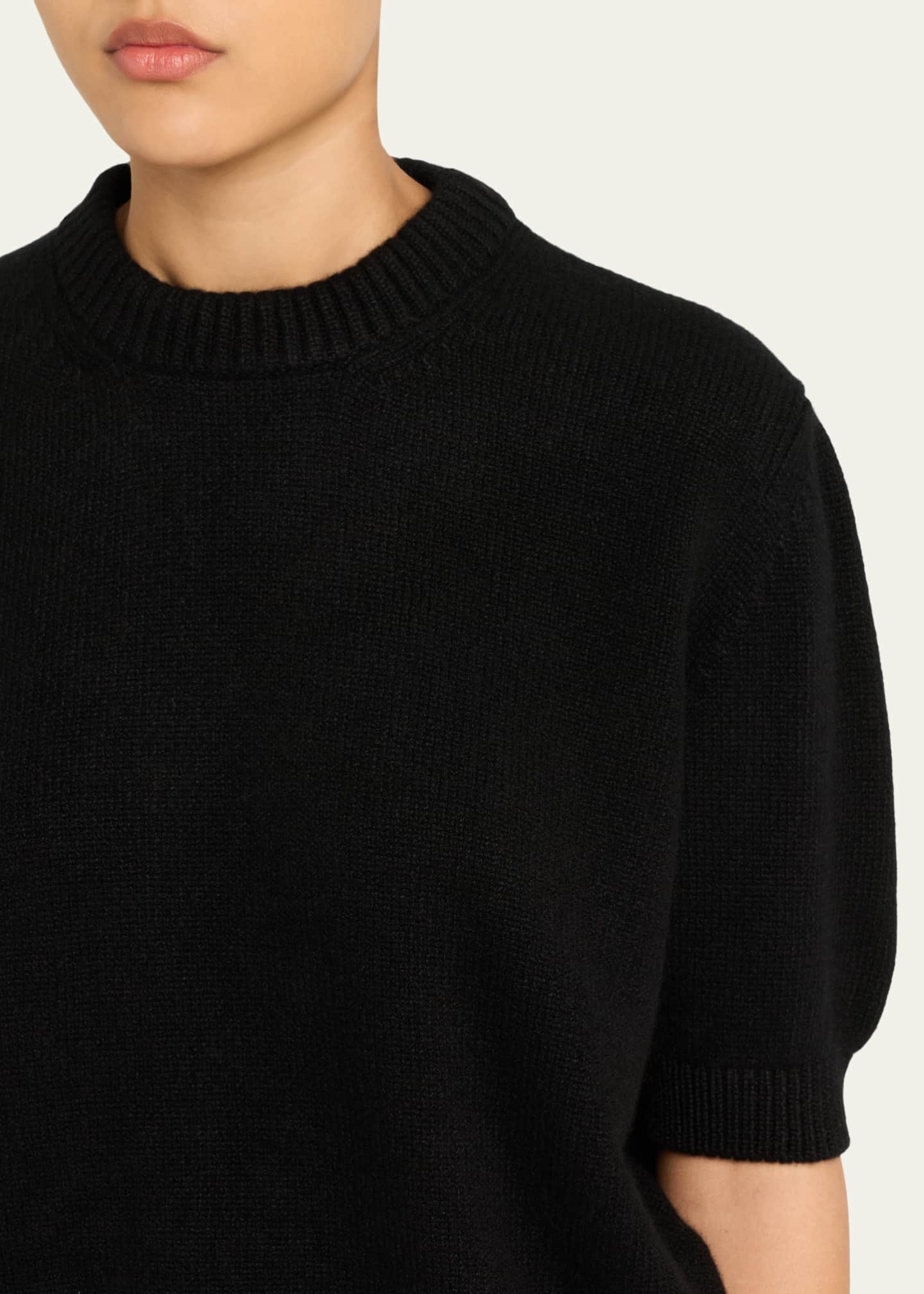 Khaite Davin Short-Sleeve Cashmere Sweater - Bergdorf Goodman