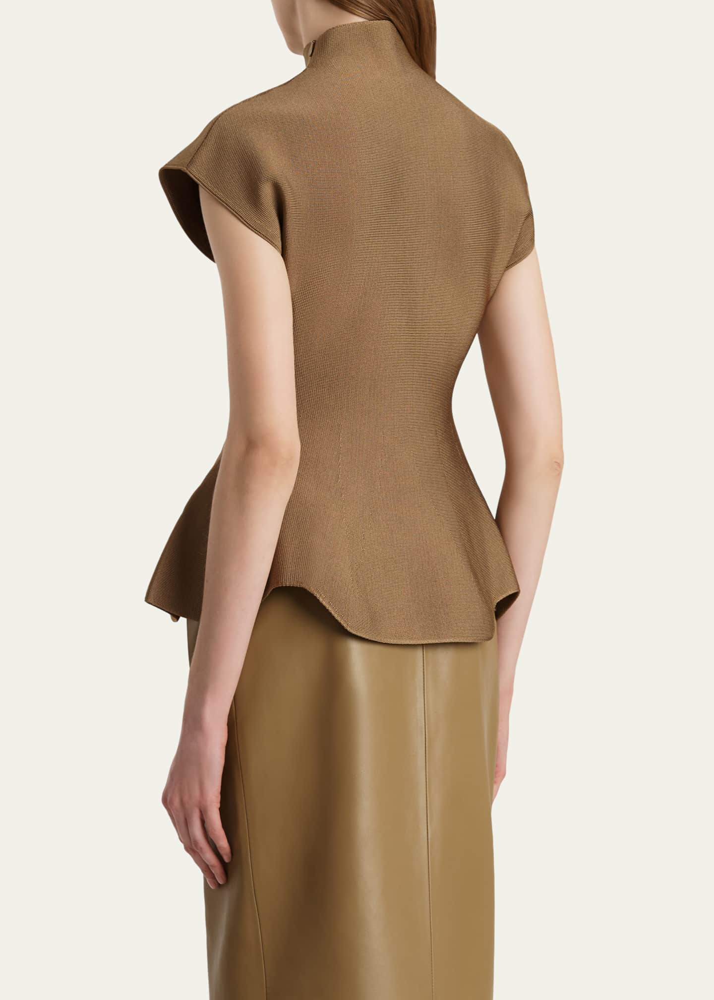 Khaite Andra Knit Peplum Top - Bergdorf Goodman