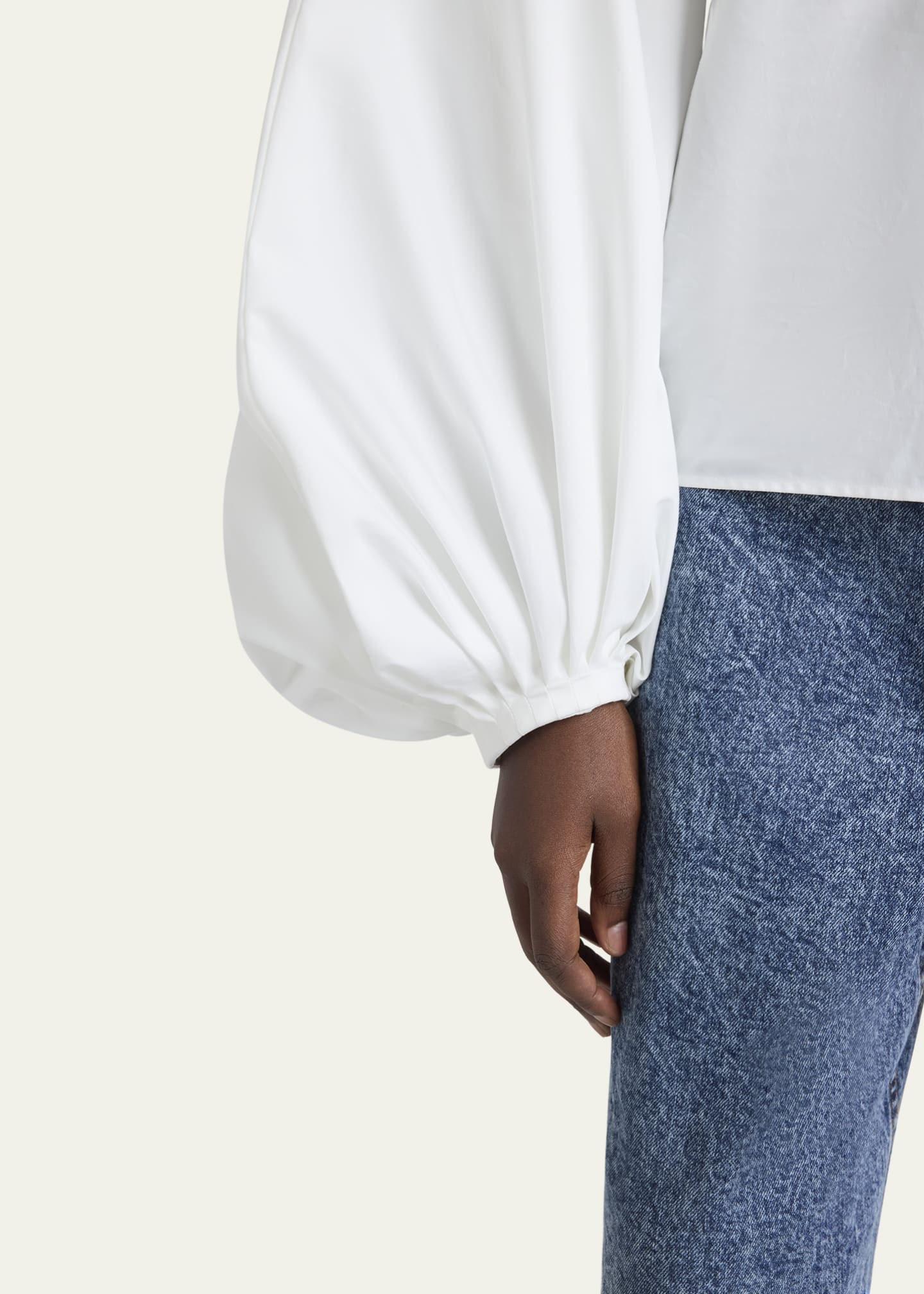 ALAIA Puff Sleeve Button Down Blouse - Bergdorf Goodman