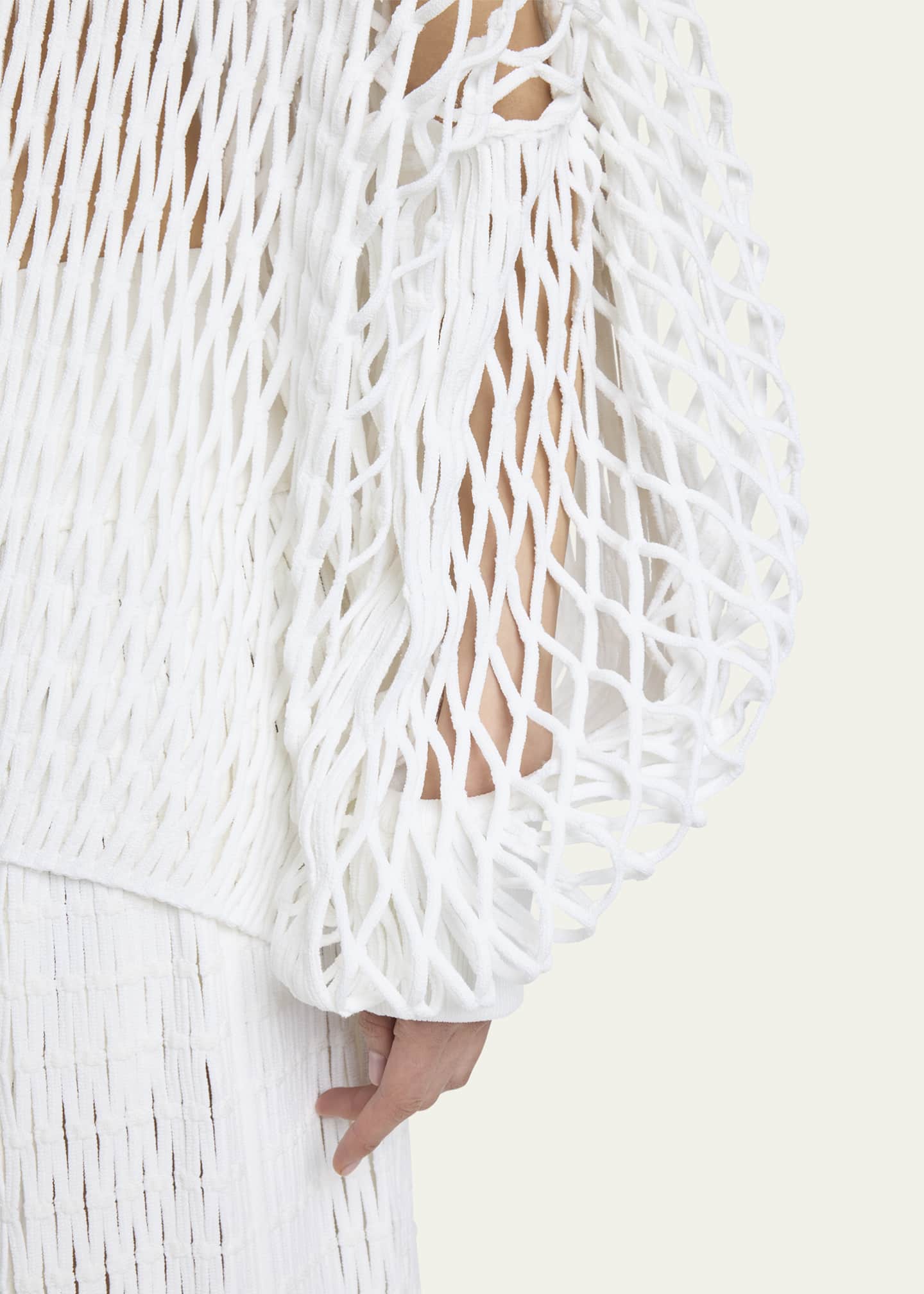 ALAIA Macrame Knit High-Neck Sweater - Bergdorf Goodman