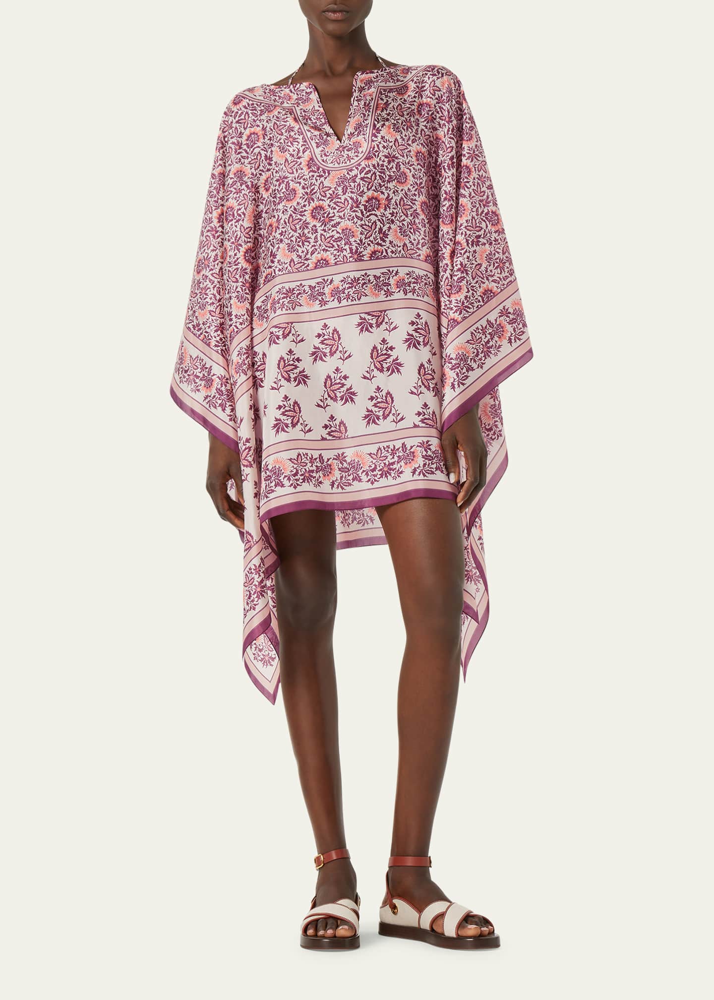 Loro Piana Daniela Flower-Printed Silk Caftan - Bergdorf Goodman