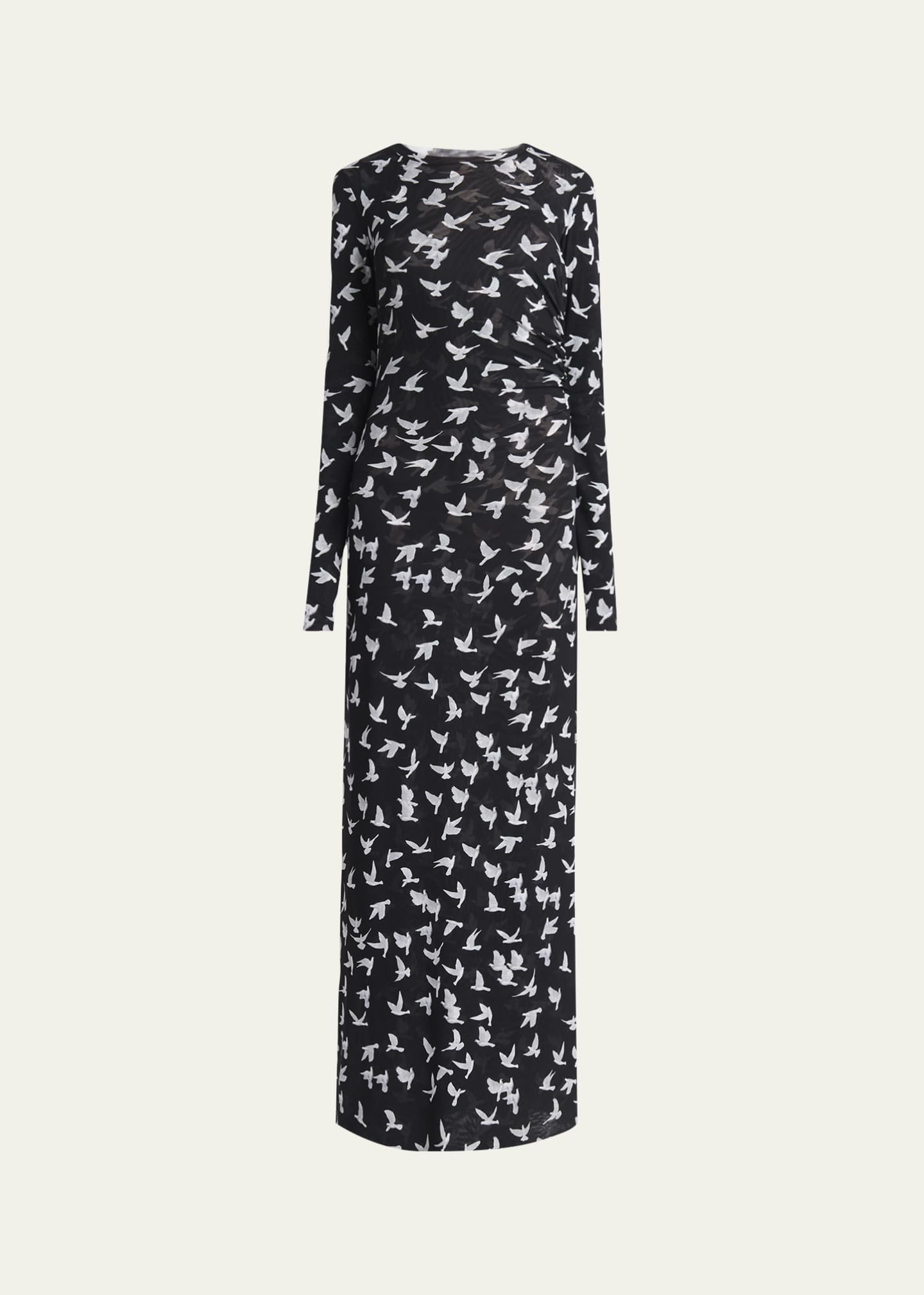 Stella McCartney Long Mesh Bird Print Dress - Bergdorf Goodman