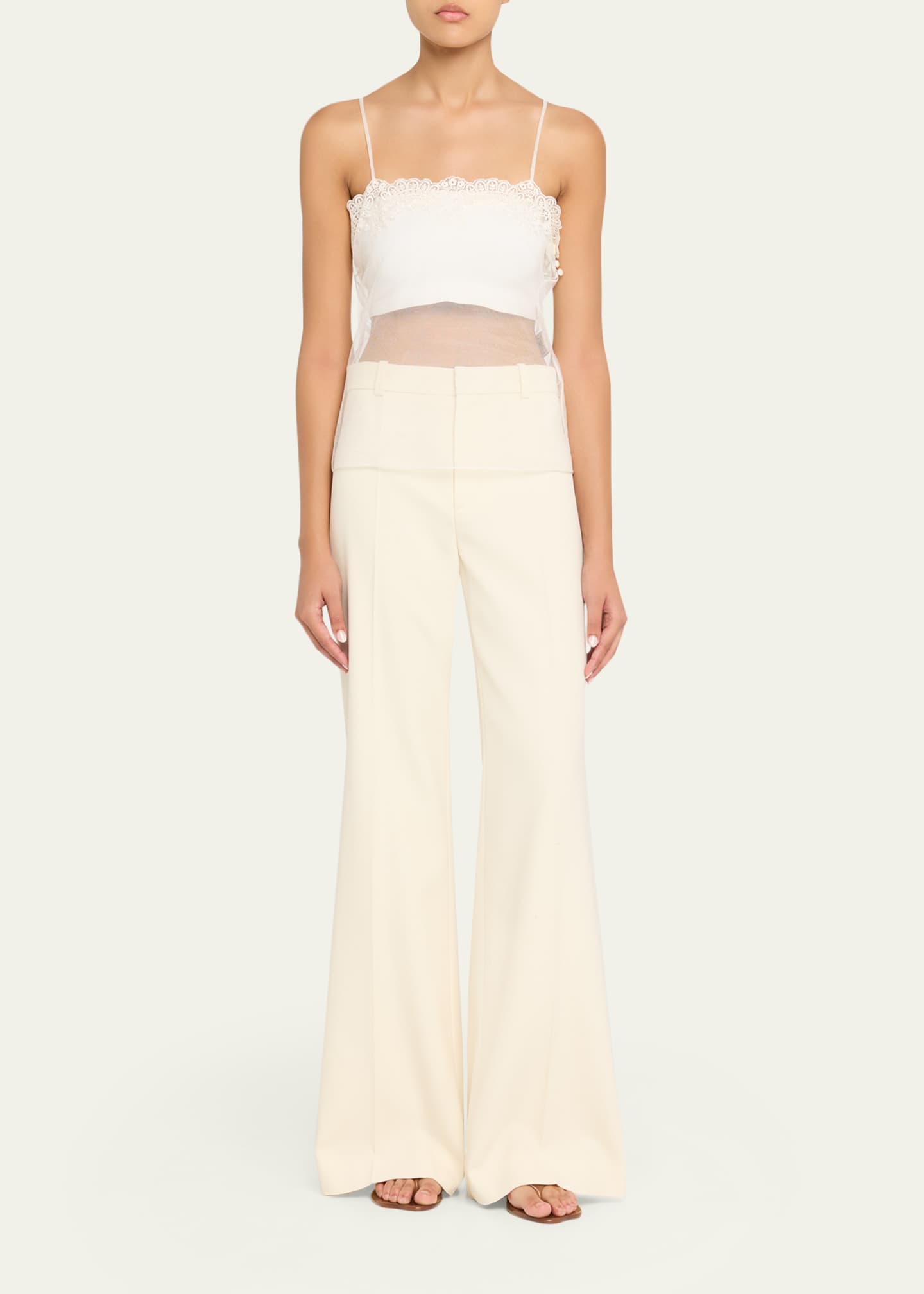 Chloe Fitted Lace Embroidered Tank Top - Bergdorf Goodman