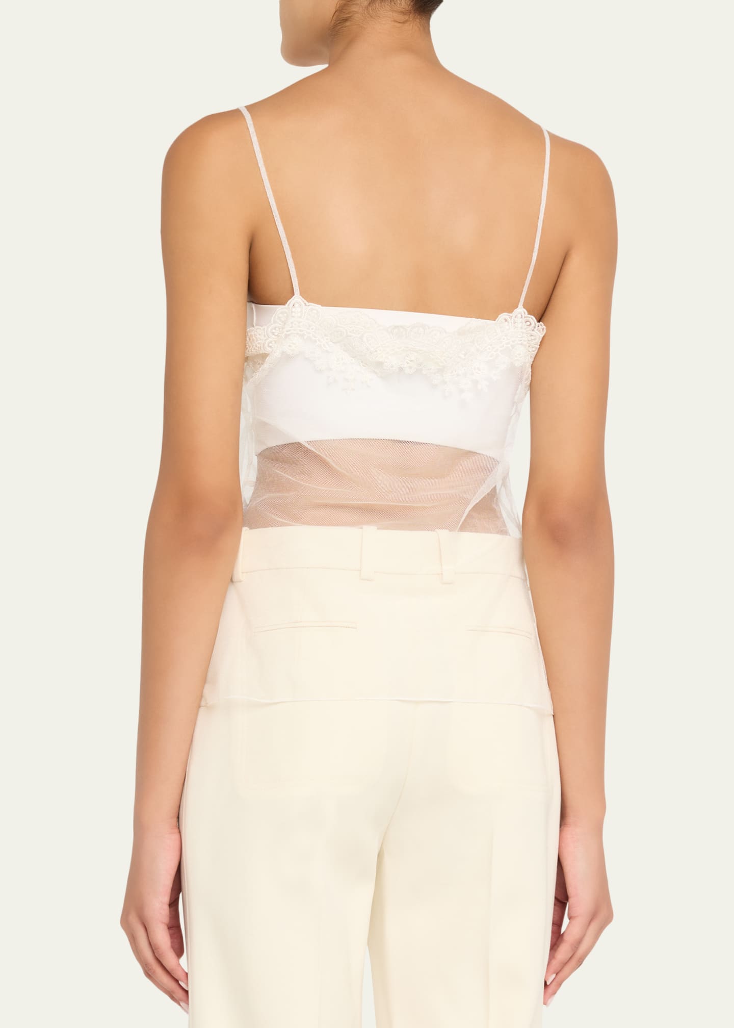 Chloe Fitted Lace Embroidered Tank Top - Bergdorf Goodman