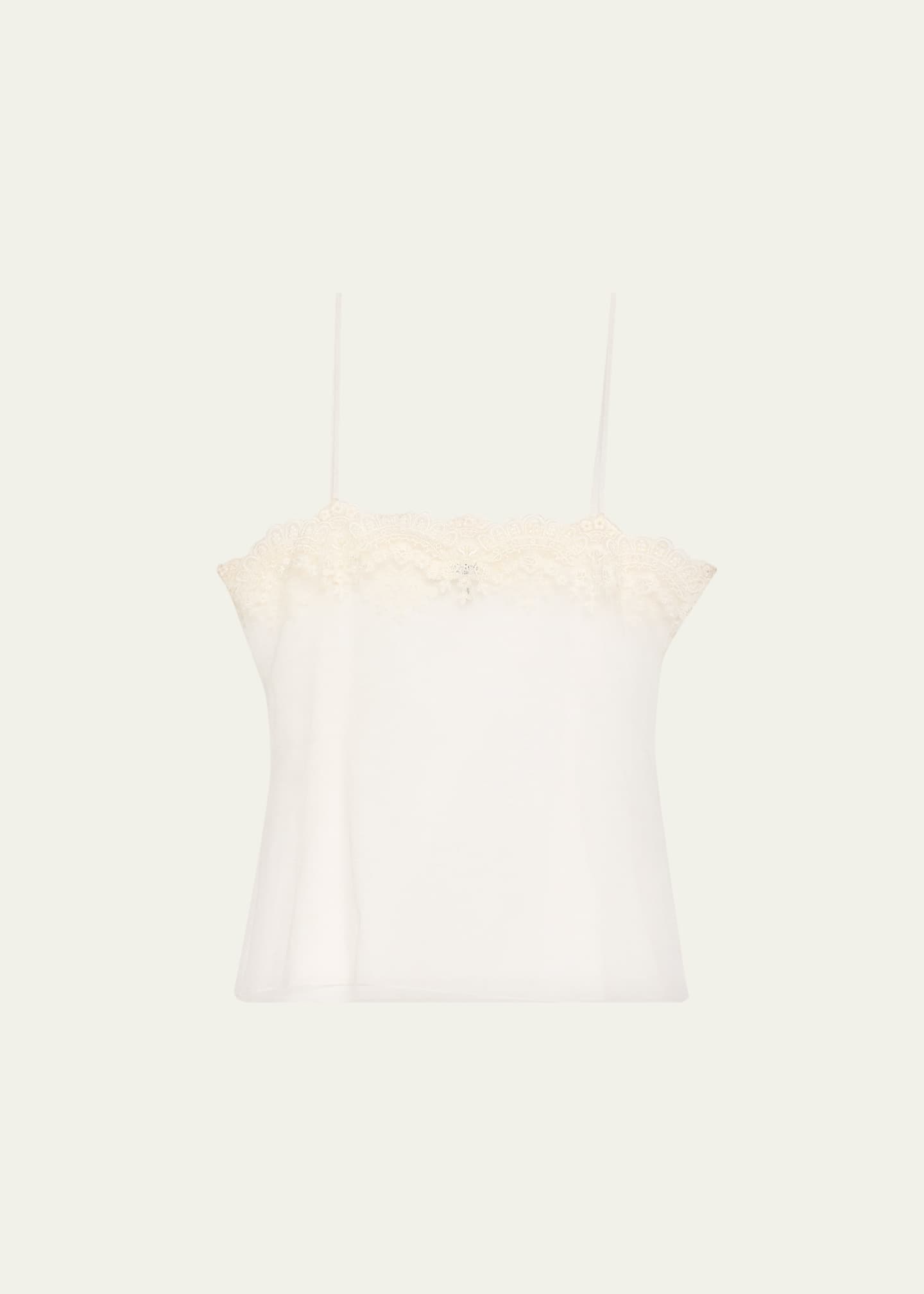 Chloe Fitted Lace Embroidered Tank Top - Bergdorf Goodman