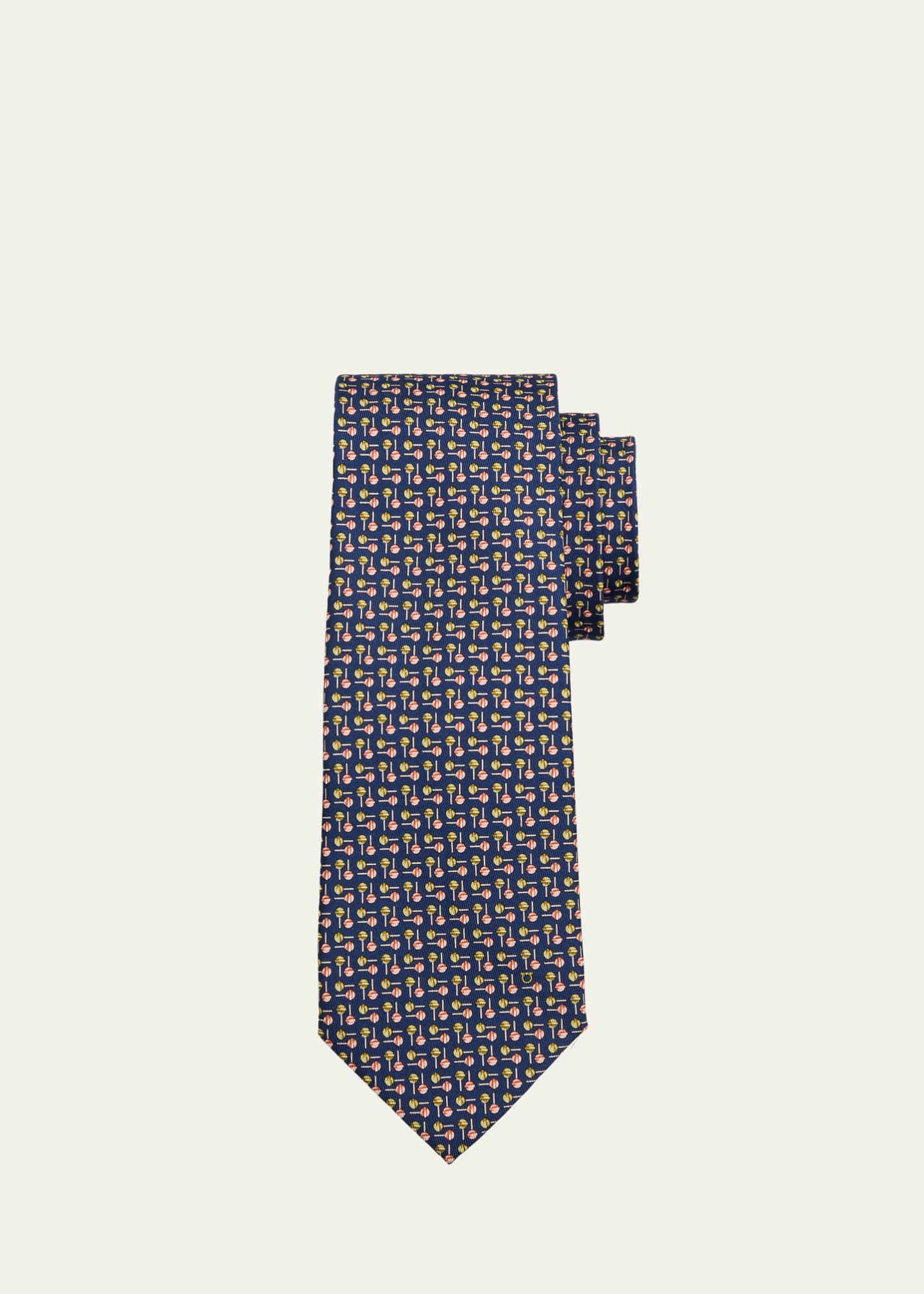 Ferragamo Men's Micro-Lollipop Print Tie - Bergdorf Goodman