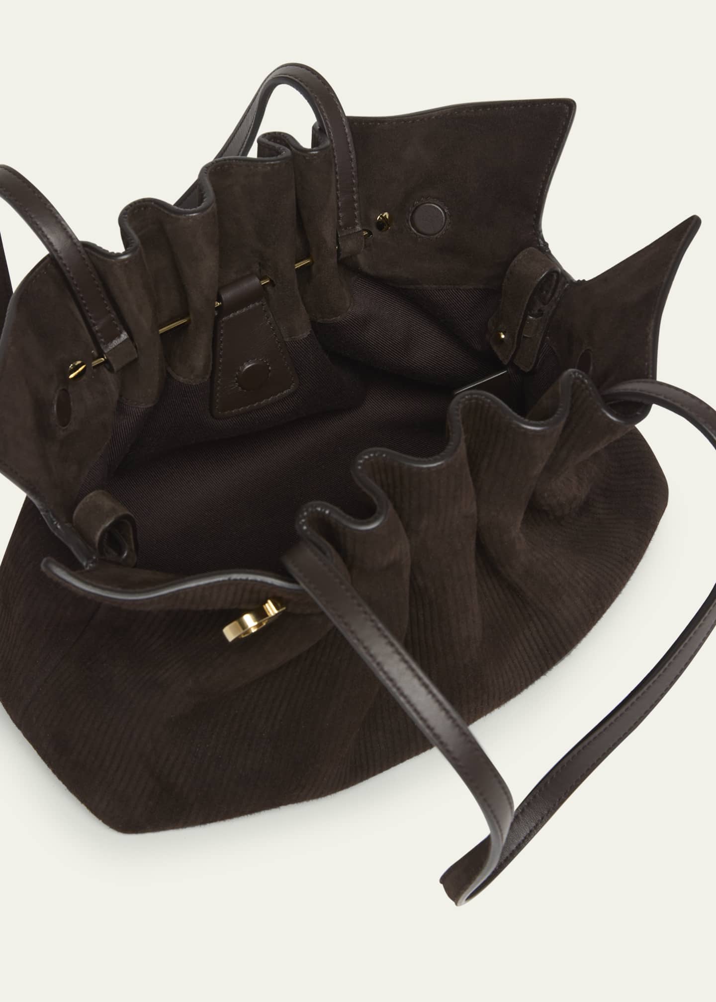 Ferragamo Piercing Suede Corduroy Shoulder Bag - Bergdorf Goodman