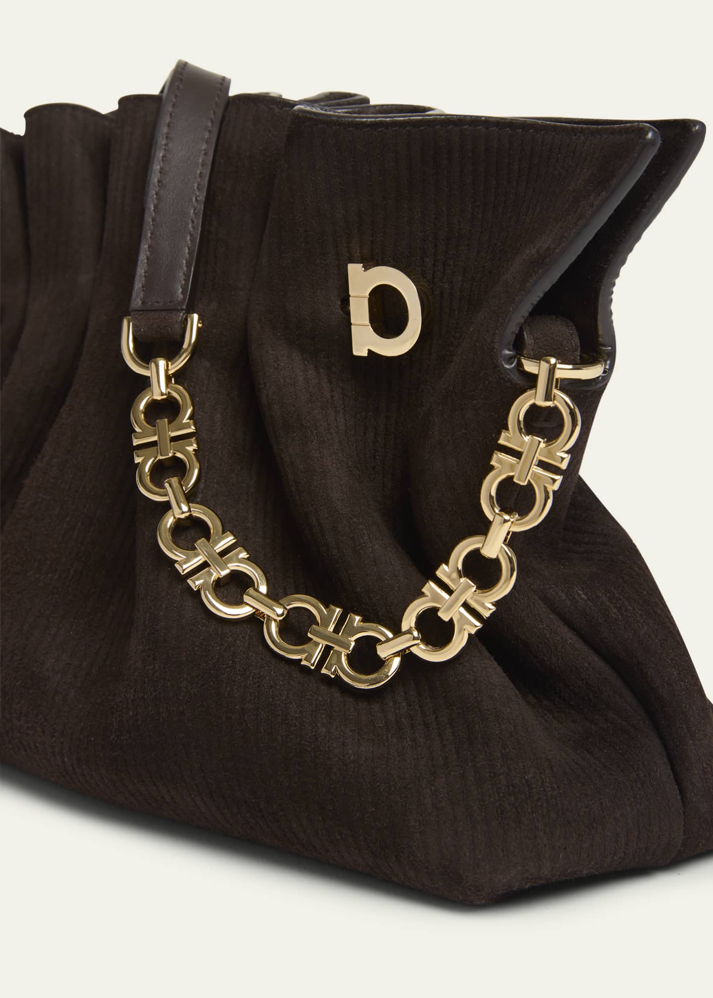 Ferragamo Piercing Suede Corduroy Shoulder Bag - Bergdorf Goodman