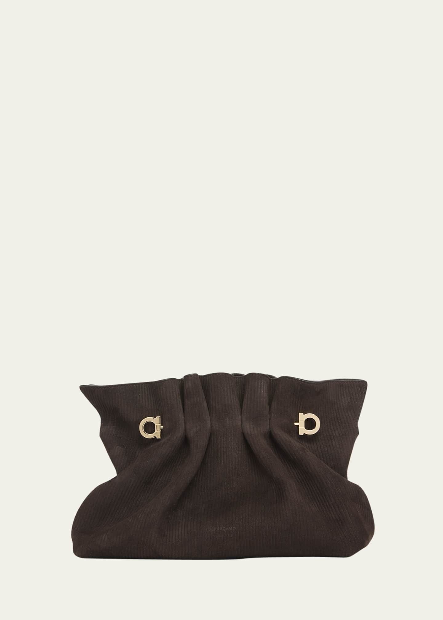 Ferragamo Piercing Suede Corduroy Shoulder Bag - Bergdorf Goodman