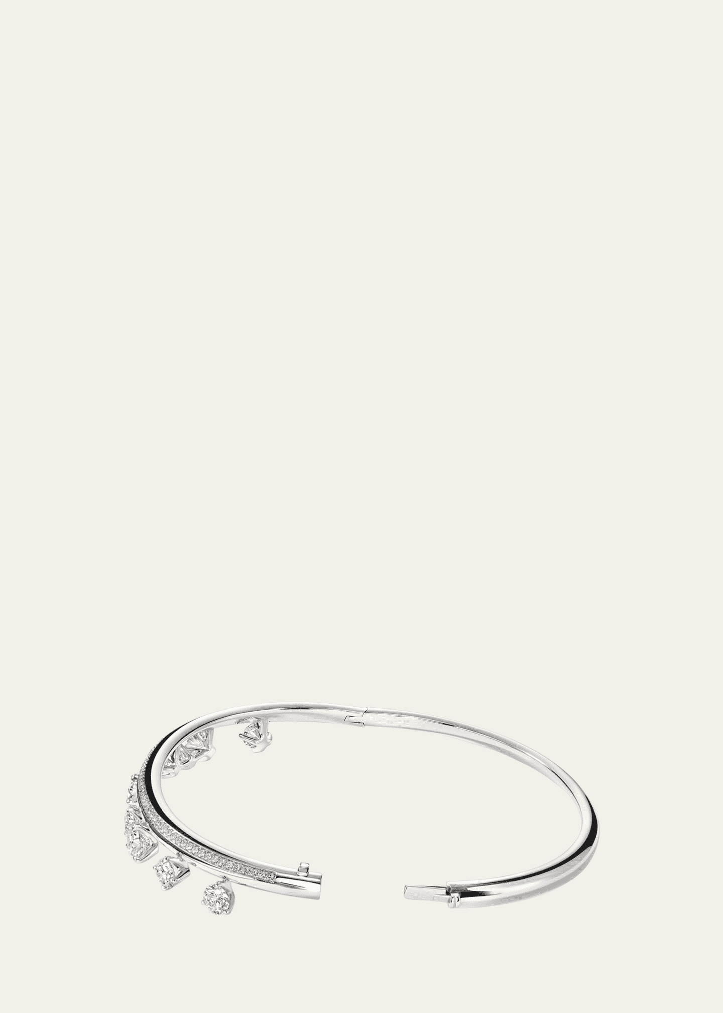 Hearts on Fire 18K White Gold Barre Floating Diamond Pave Bangle ...