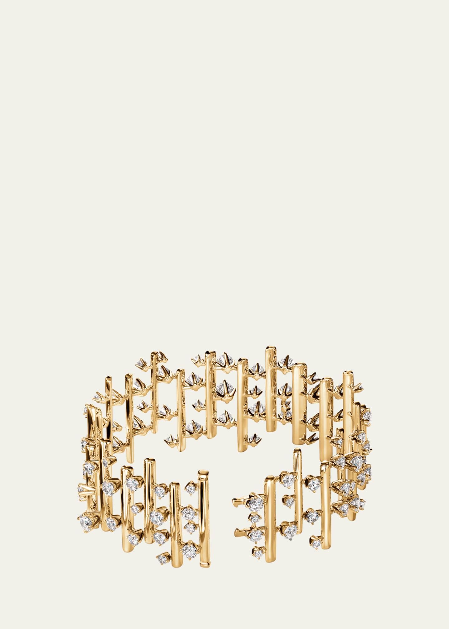 Hearts on Fire 18K Yellow Gold Barre Multi-Row Large Diamond Bracelet ...