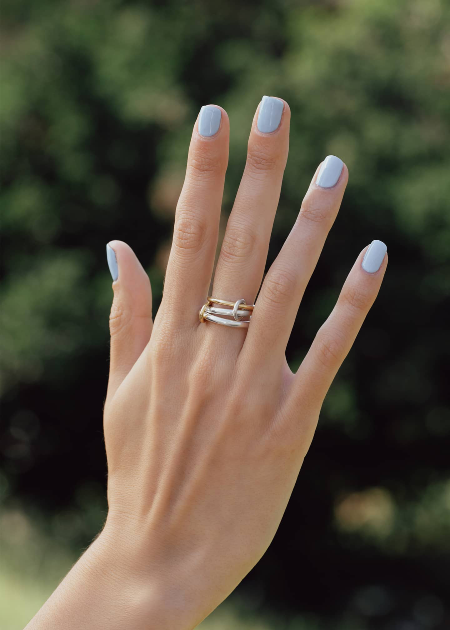 Spinelli Kilcollin Scorpio Silver and Gold Three-Link Ring - Bergdorf ...