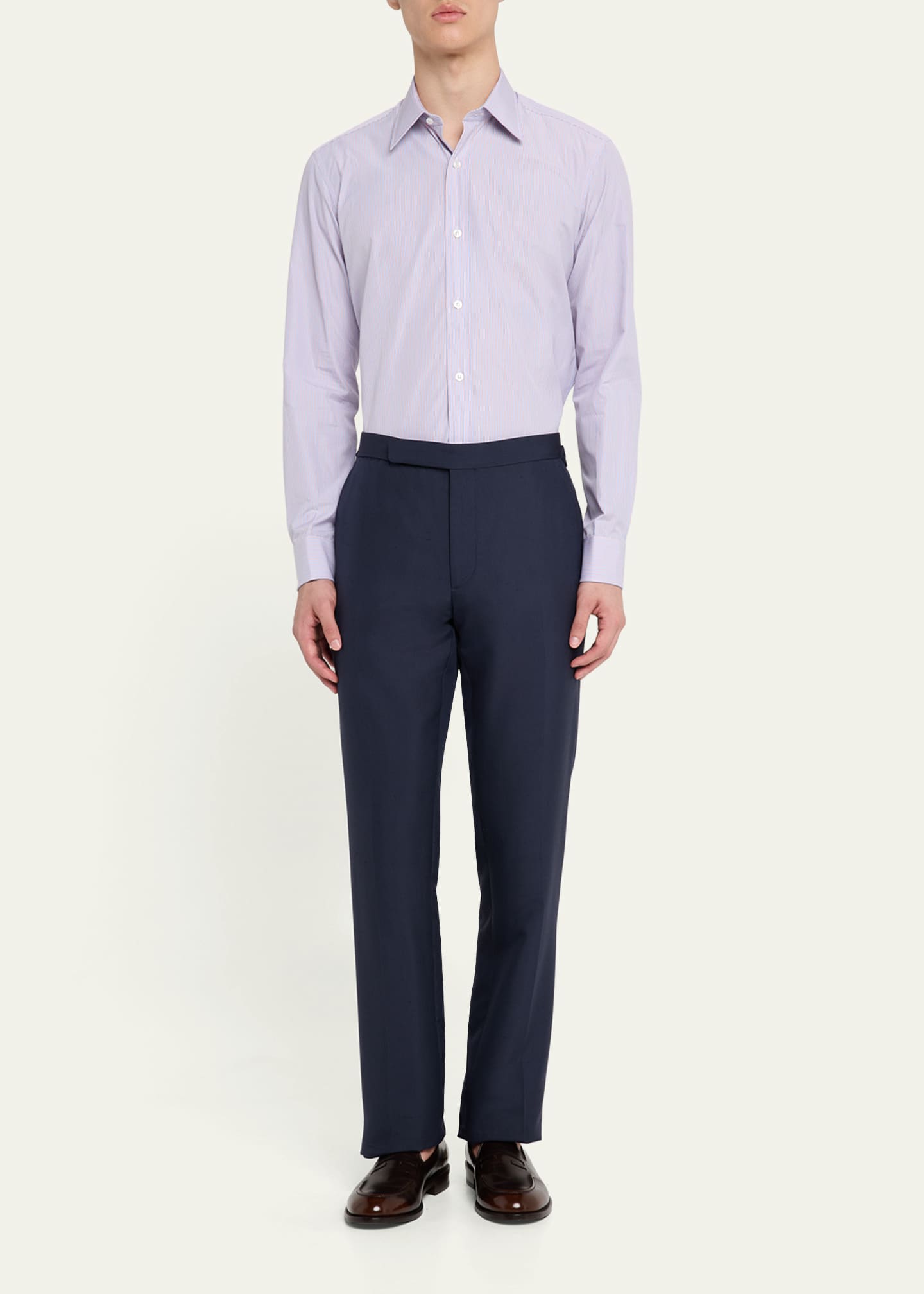 Charvet Men's Cotton Stripe Point-Collar Dress Shirt - Bergdorf Goodman