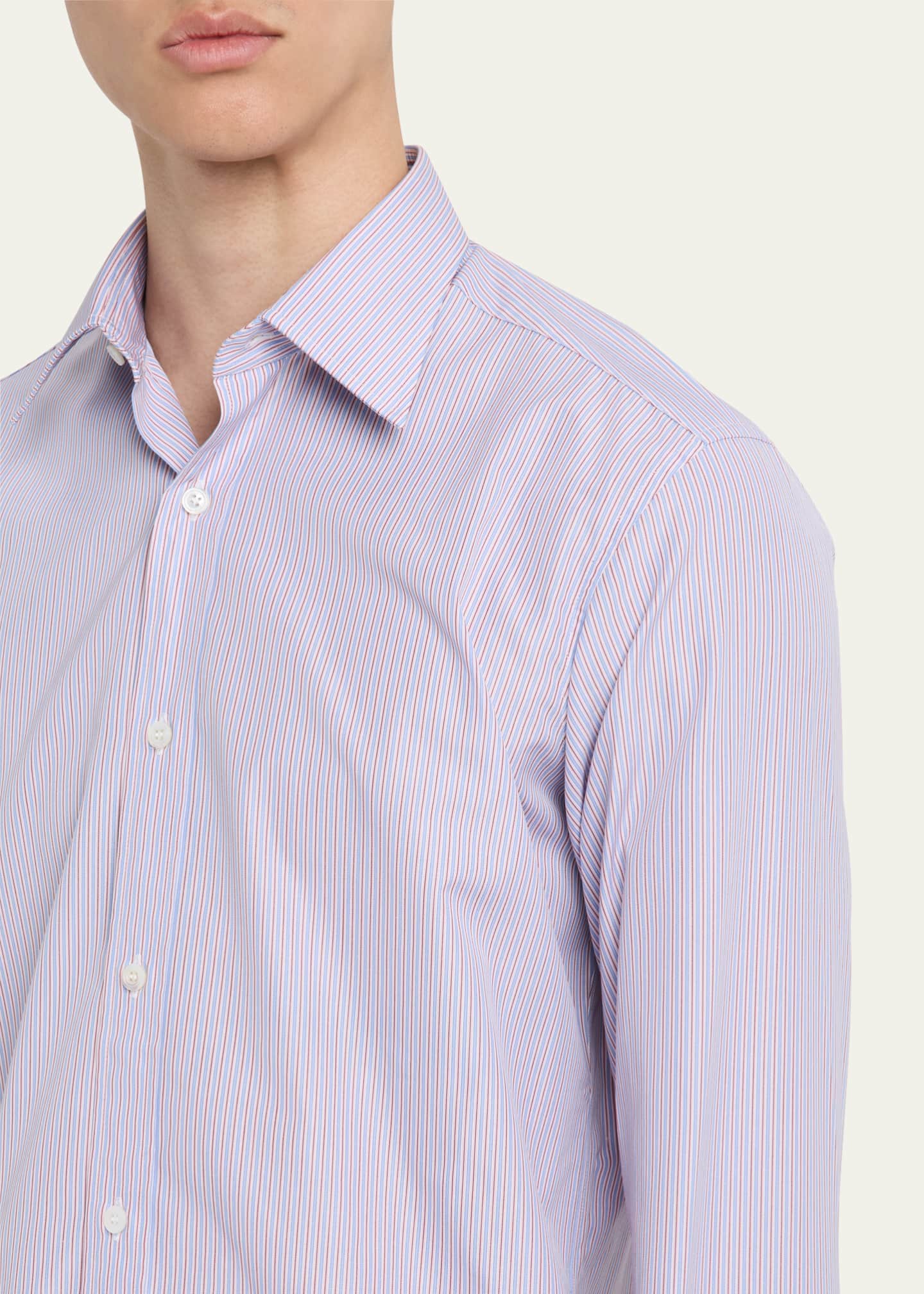 Charvet Men's Cotton Stripe Point-Collar Dress Shirt - Bergdorf Goodman