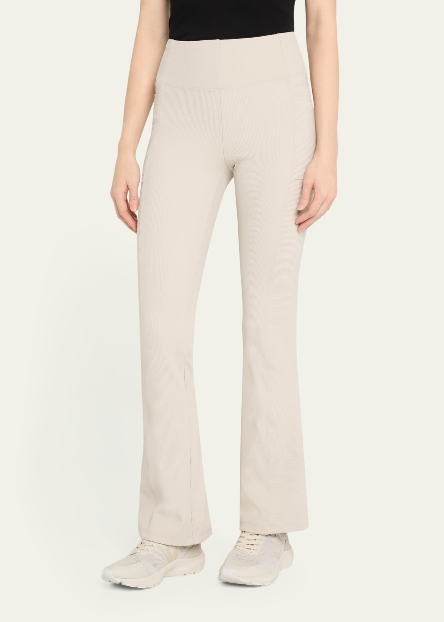 Blanc Noir Directional Rib Bootcut Leggings - Bergdorf Goodman Blanc Noir Directional Rib Bootcut Leggings - Bergdorf Goodman