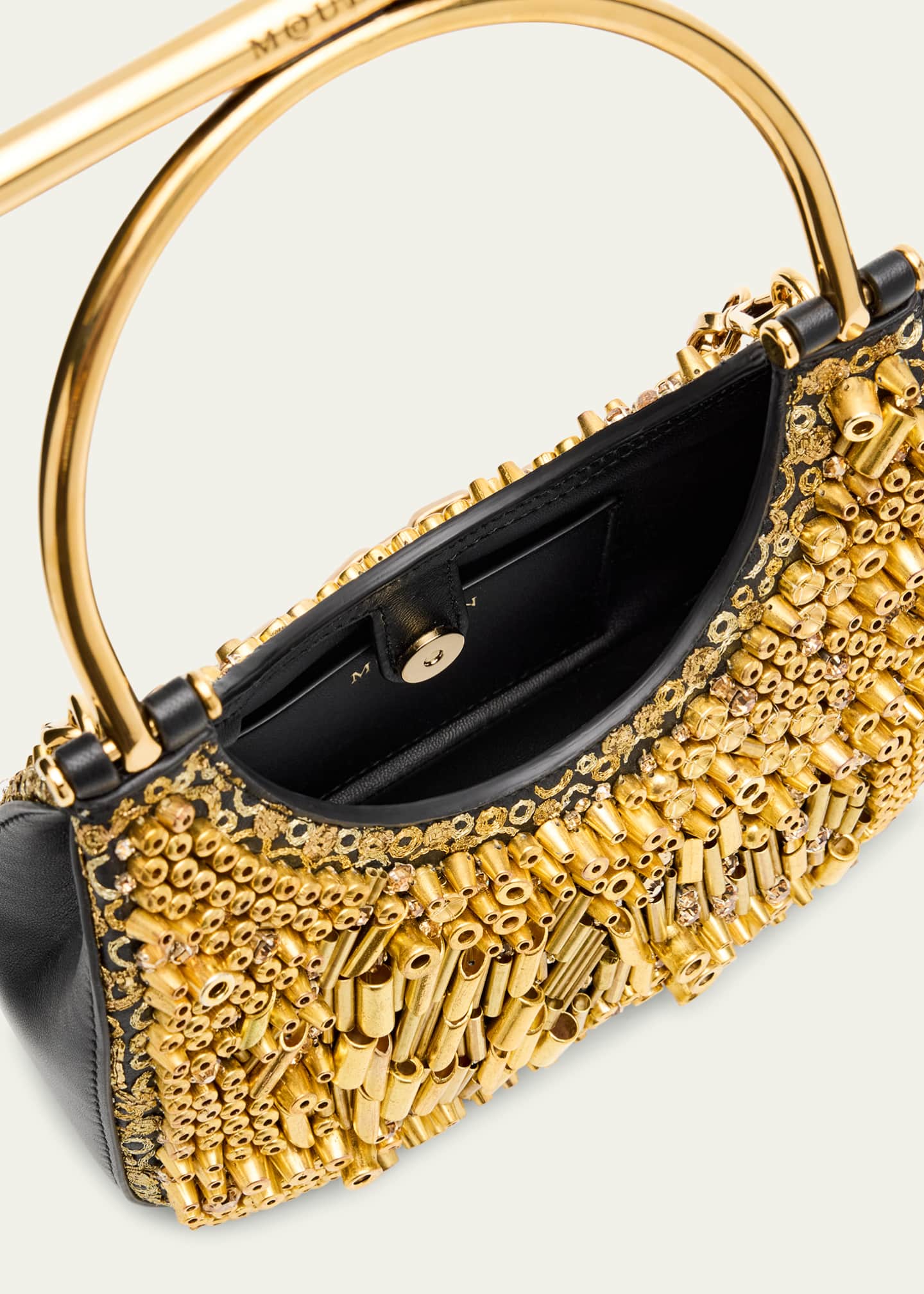McQueen Mini T-Bar Embellished Leather Top-Handle Bag - Bergdorf Goodman