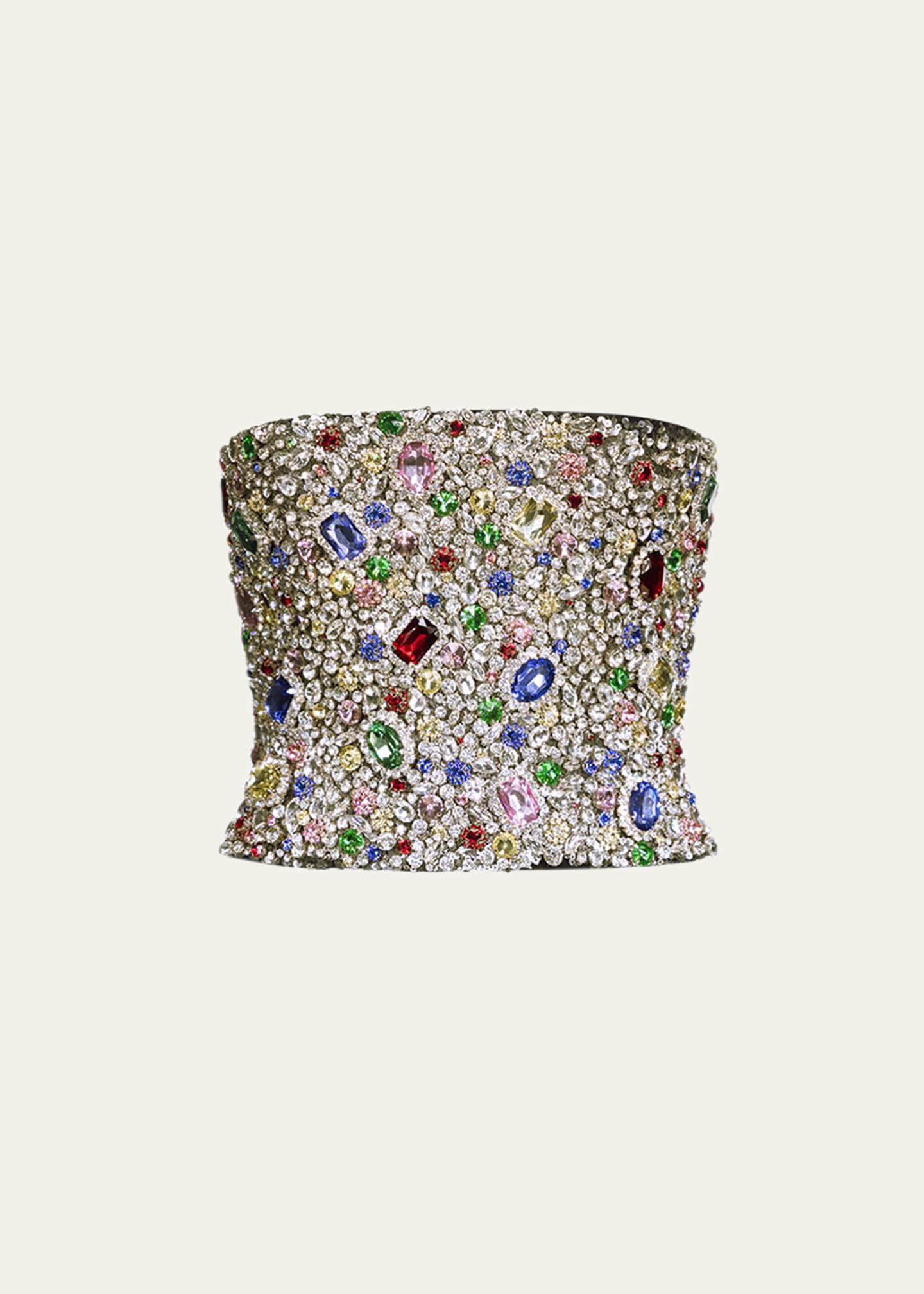 AREA Crystal Gemstone Bustier Top - Bergdorf Goodman