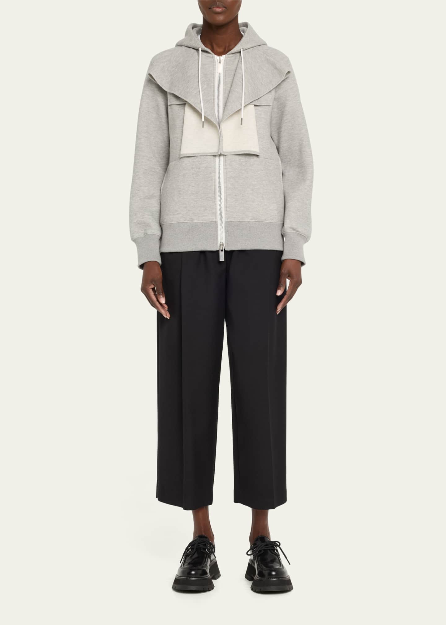SACAI Draped Sponge Sweat Hoodie - Bergdorf Goodman