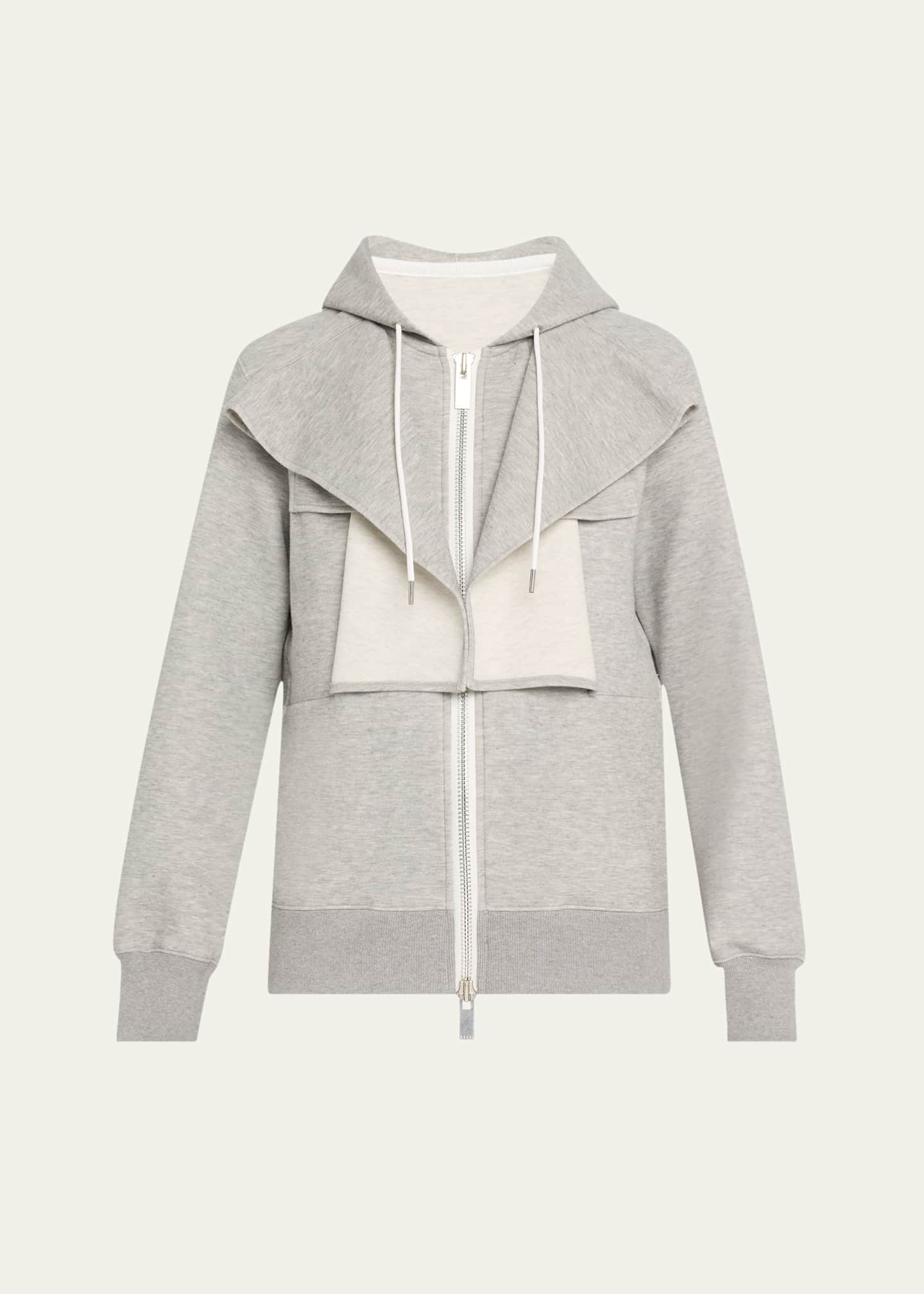 SACAI Draped Sponge Sweat Hoodie - Bergdorf Goodman