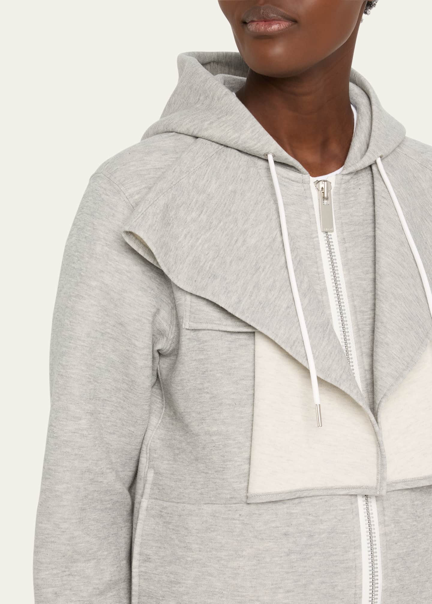 SACAI Draped Sponge Sweat Hoodie - Bergdorf Goodman