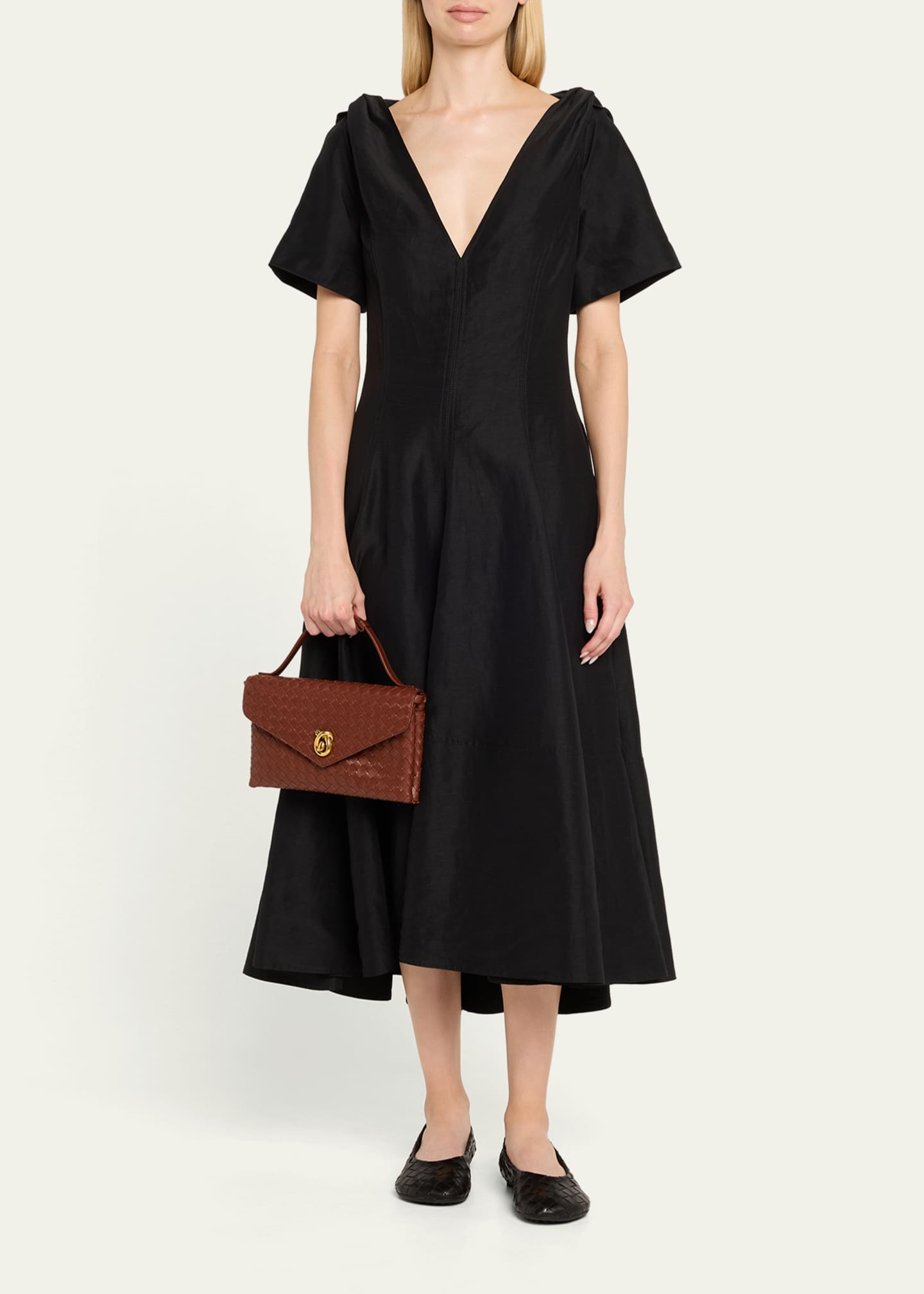 Bottega Veneta Knot Lock Leather Top-Handle Bag - Bergdorf Goodman