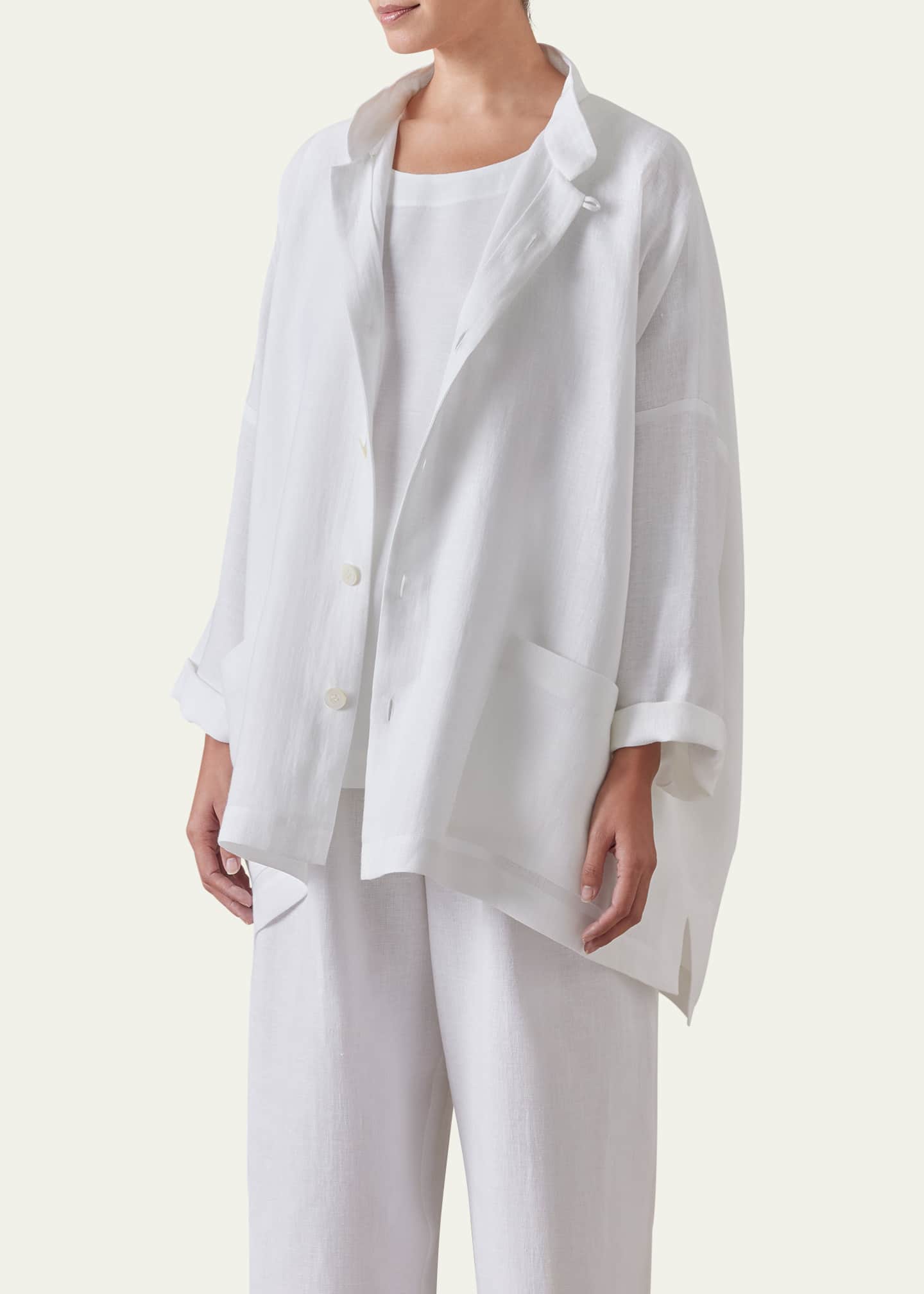 Eskandar Longer-Back Wide Mandarin Jacket (Long Length) - Bergdorf Goodman