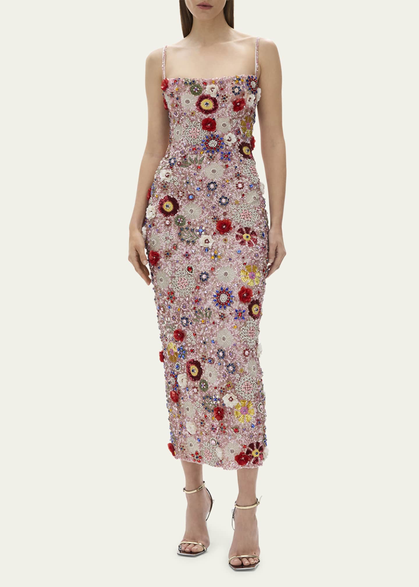Rachel Gilbert Francesca Floral Embellished Midi Gown - Bergdorf Goodman