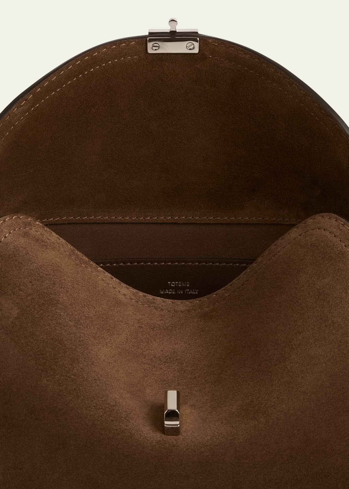 Toteme T Lock Suede Clutch Bag - Bergdorf Goodman