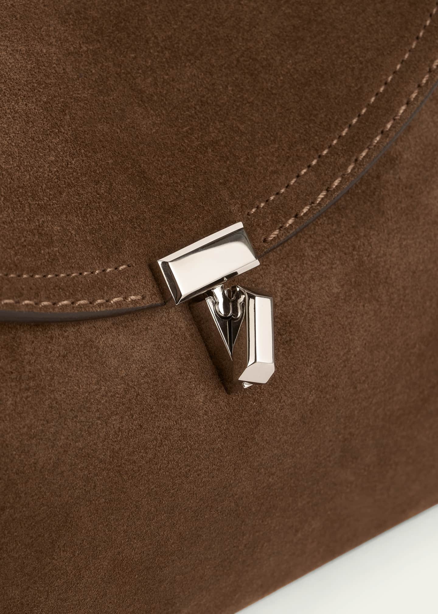 Toteme T Lock Suede Clutch Bag - Bergdorf Goodman