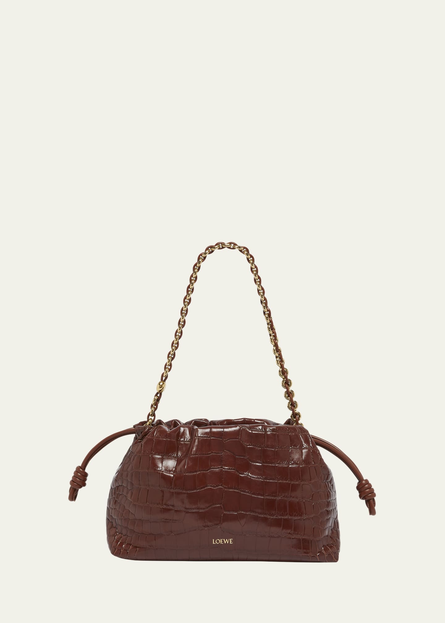 Loewe Flamenco Medium Shoulder Bag in Shiny Crocodile - Bergdorf Goodman