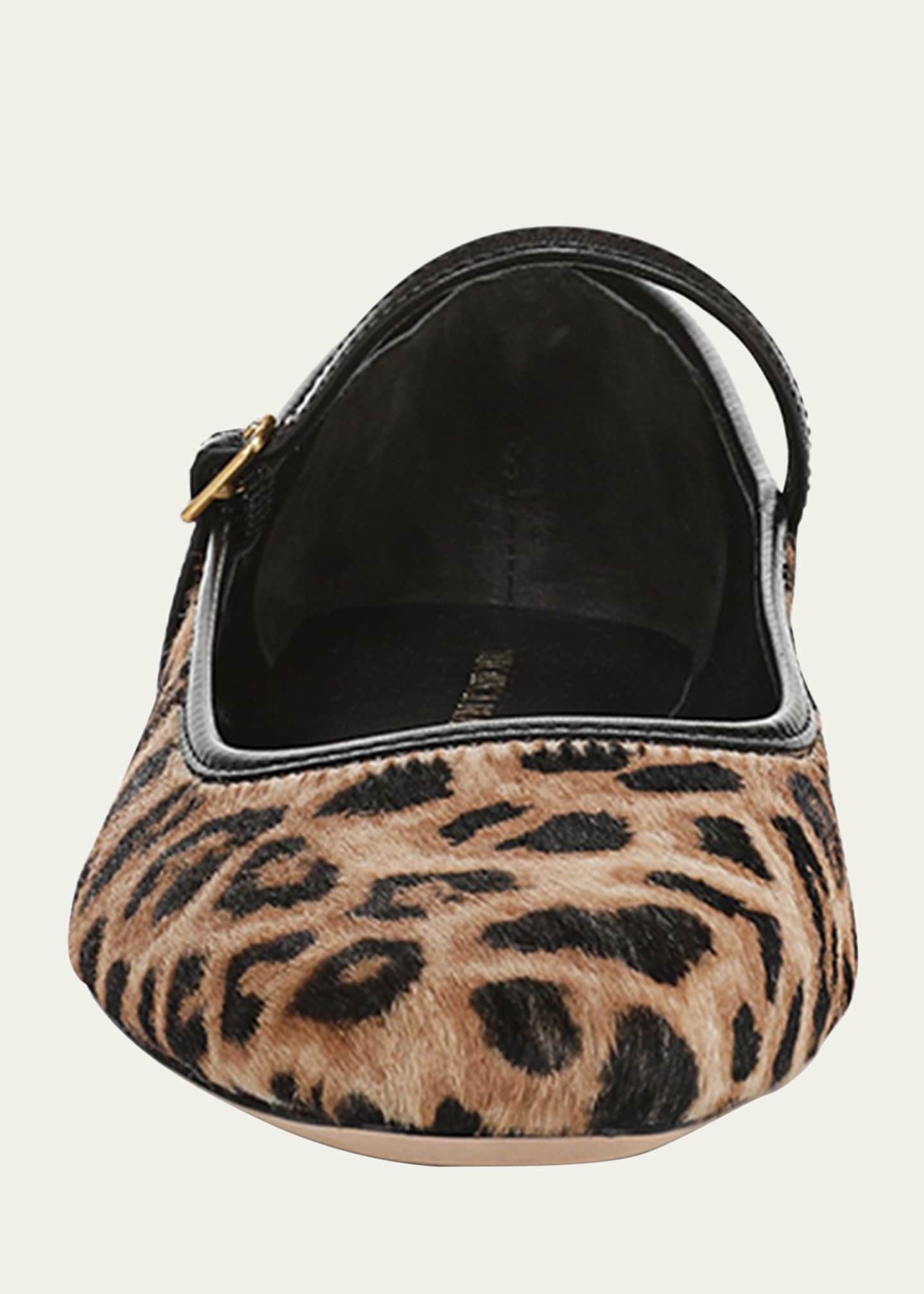 Veronica Beard Ellie Leopard-Print Mary Jane Ballet Flats - Bergdorf ...