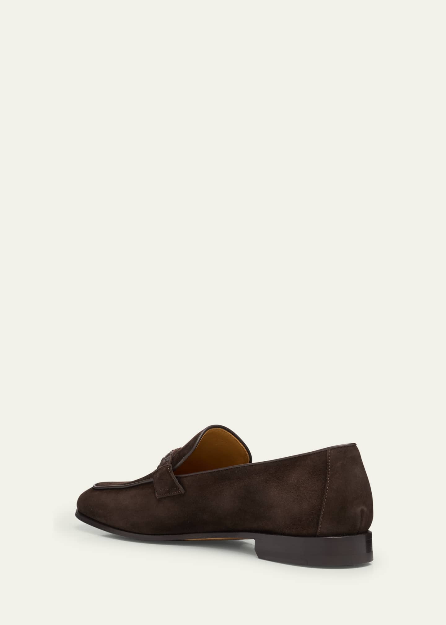 Kiton Men's Suede Braided Leather-Bit Loafers - Bergdorf Goodman
