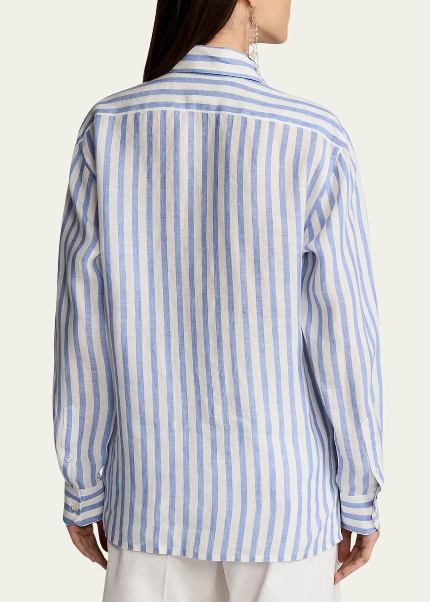 Ralph Lauren Collection Capri Striped Linen Shirt - Bergdorf Goodman