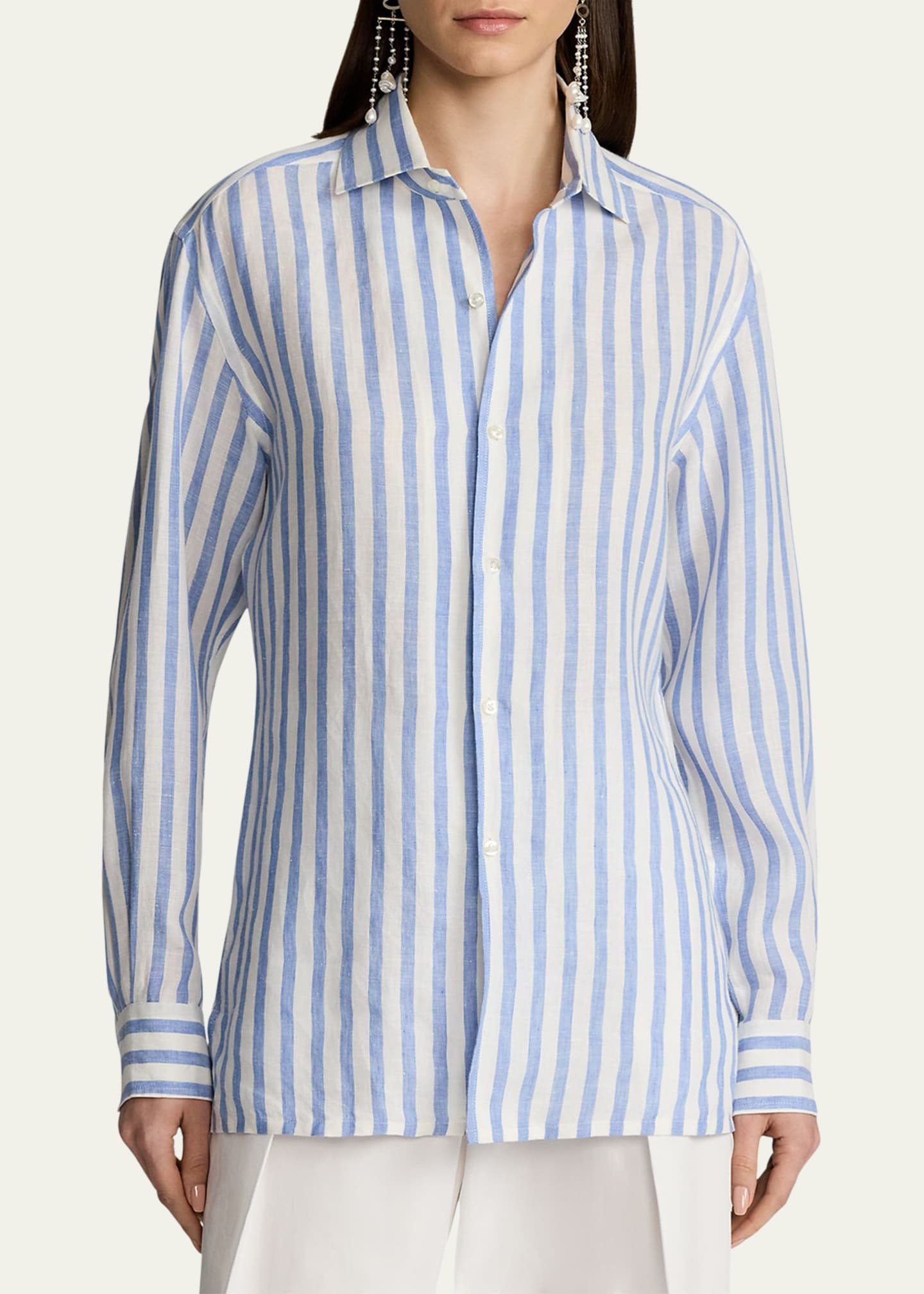 Ralph Lauren Collection Capri Striped Linen Shirt - Bergdorf Goodman