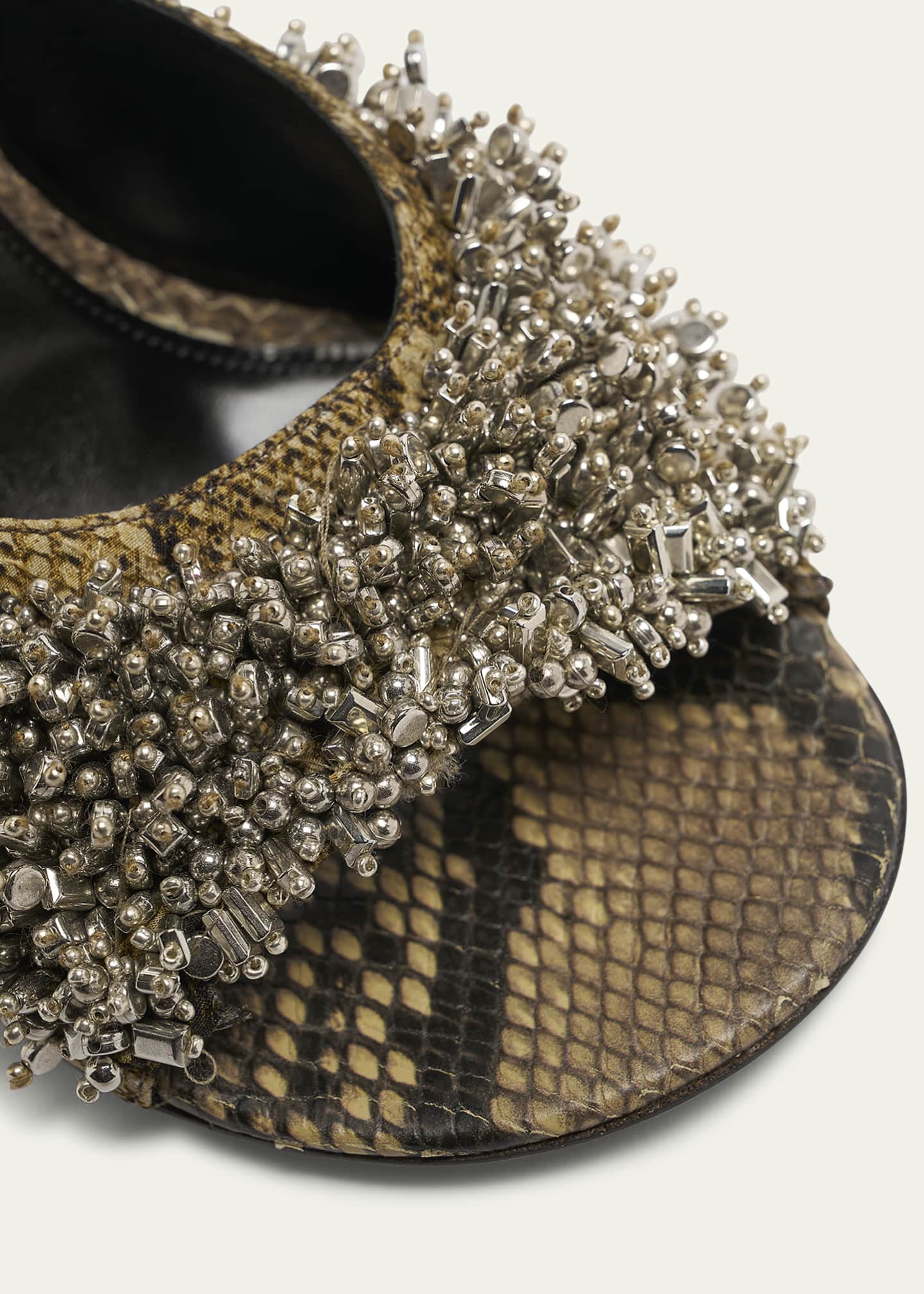 Dries Van Noten Embellished Snake-Print Wedge Sandals - Bergdorf Goodman
